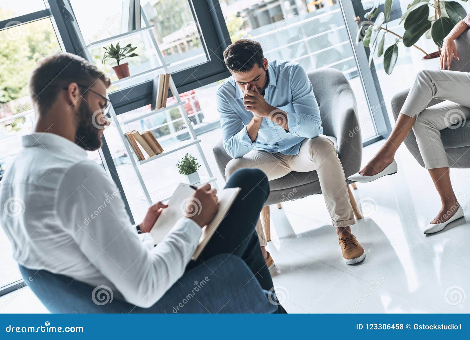 Sharing problems. stock photo. Image of bridging, caucasian - 123306458