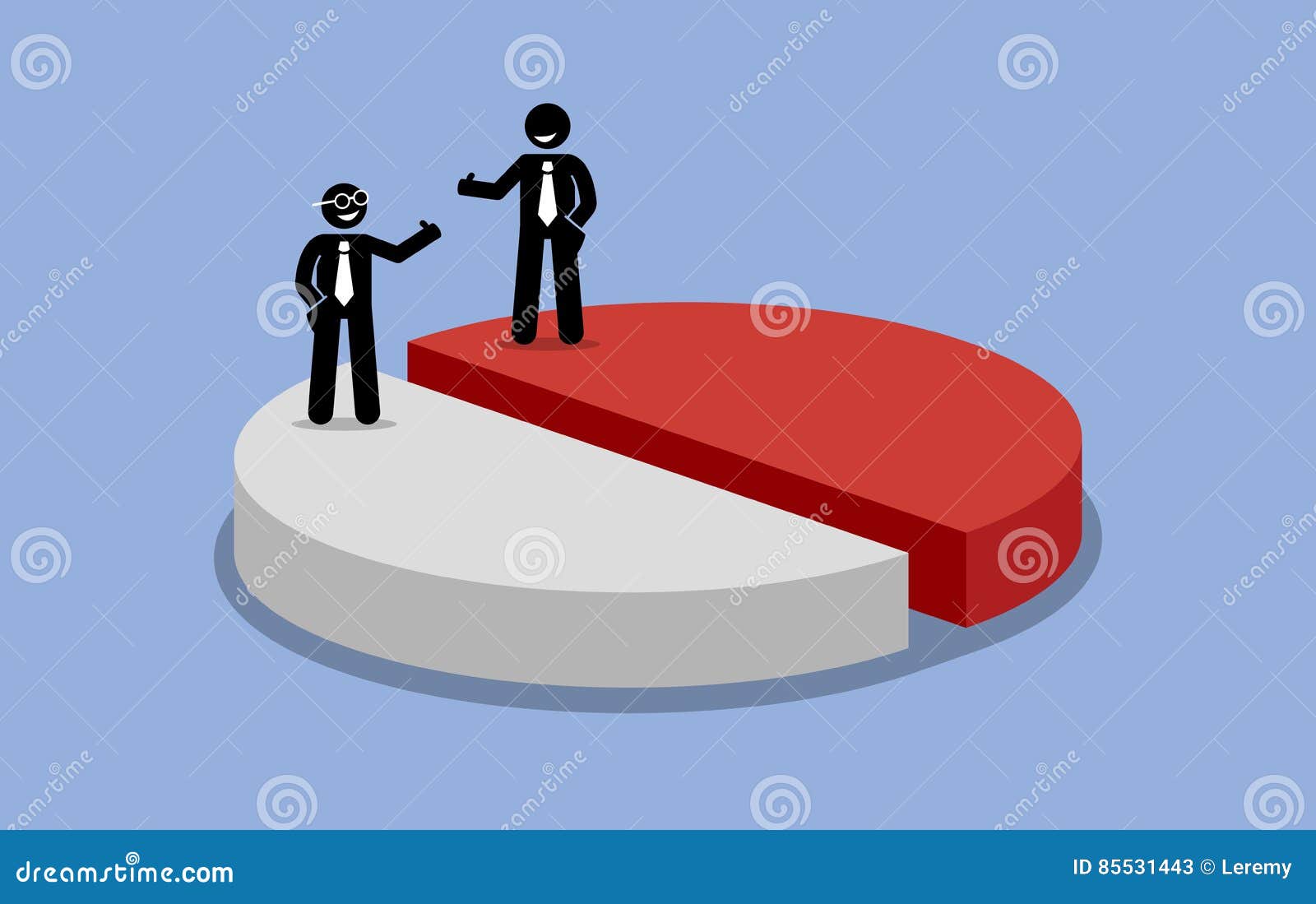 Sharing Profit between Two Shareholders or Businessman. Stock Vector ...