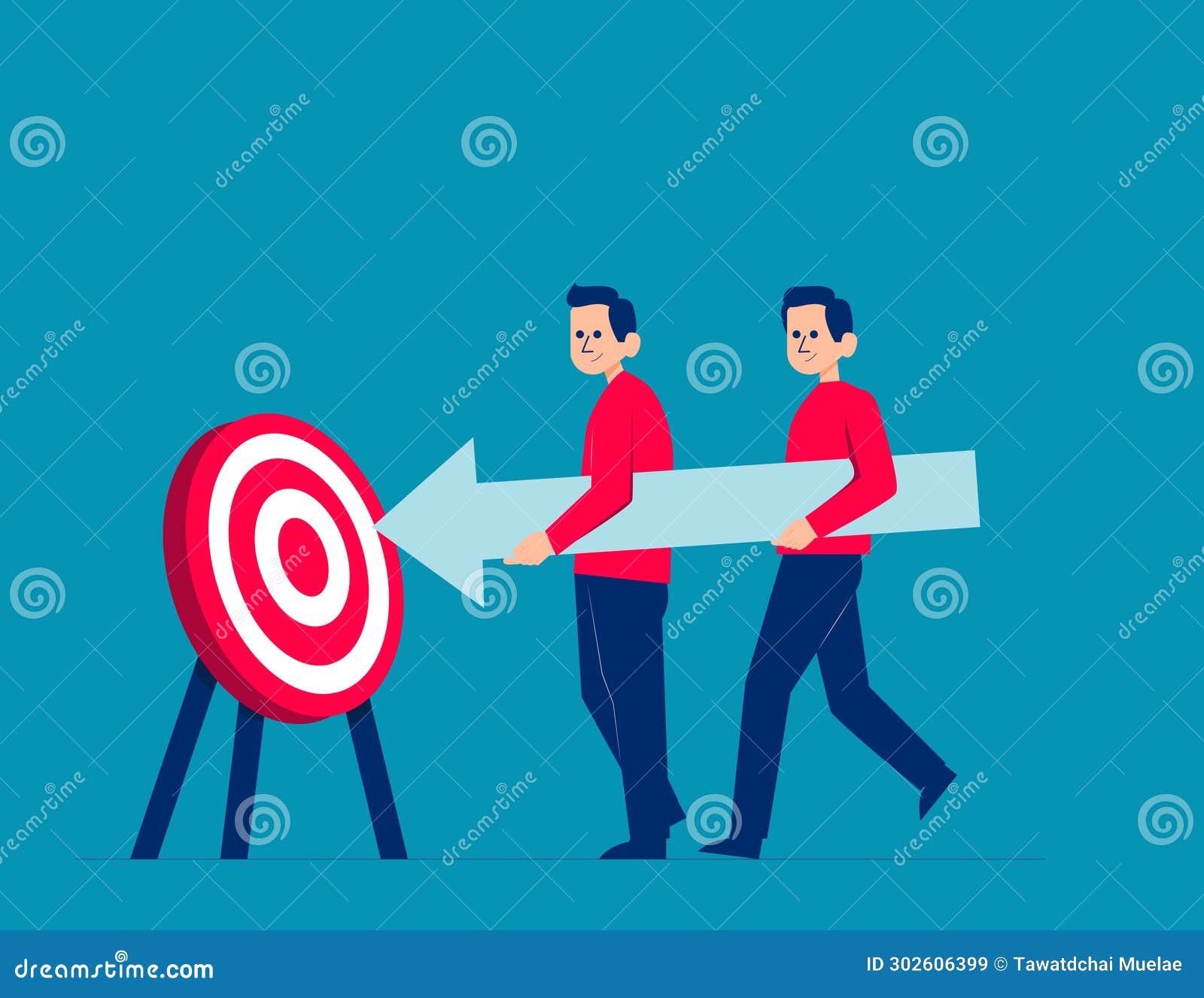 Sharing Same Goal and Direction. Business Vector Illustration Concept ...