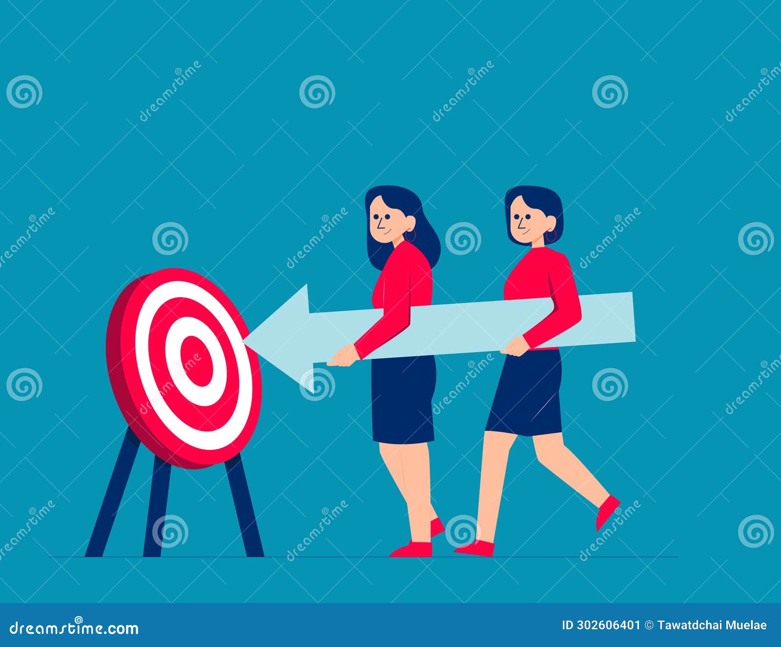 Sharing Same Goal and Direction. Business Vector Illustration Concept ...