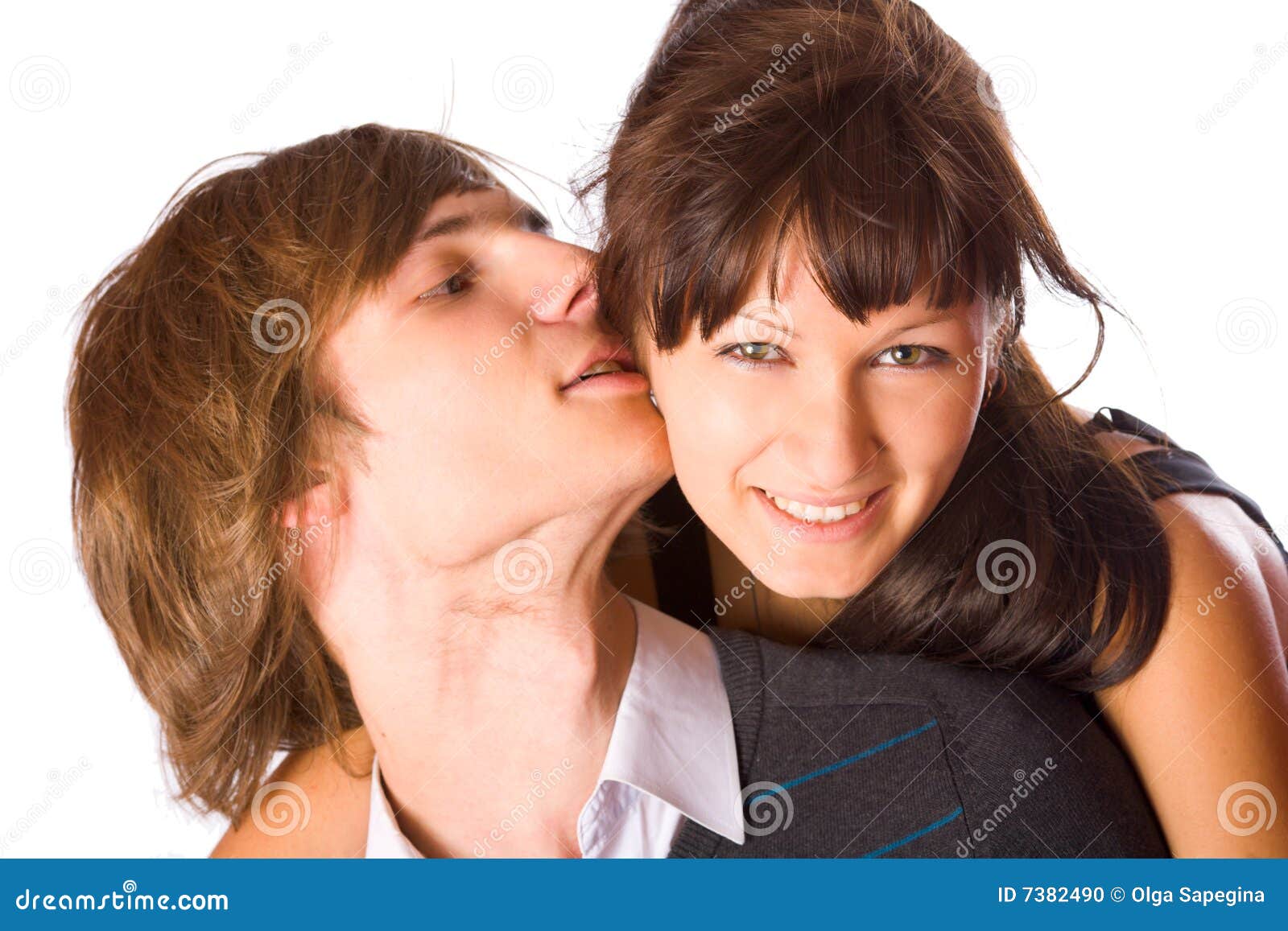 Sharing a secret stock photo. Image of faces, isolated - 7382490