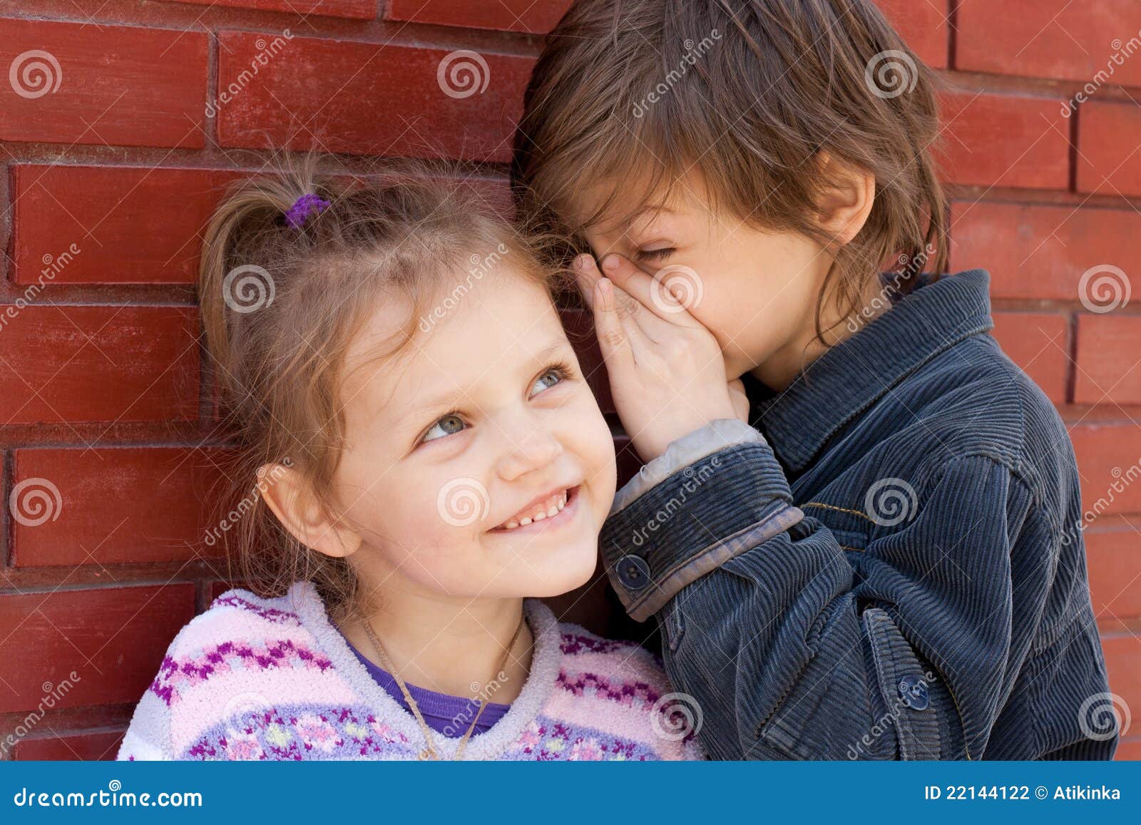 Sharing secrets stock photo. Image of siblings, portrait - 22144122