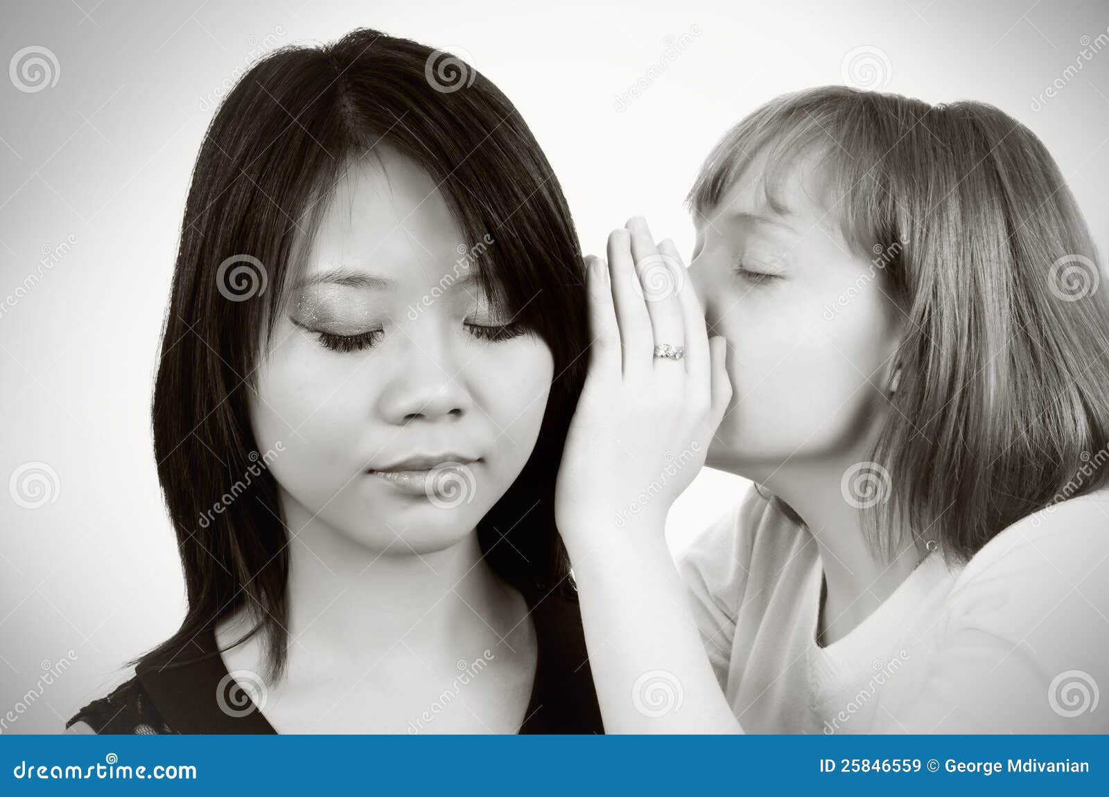 Sharing secrets stock image. Image of gossip, cheerful - 25846559