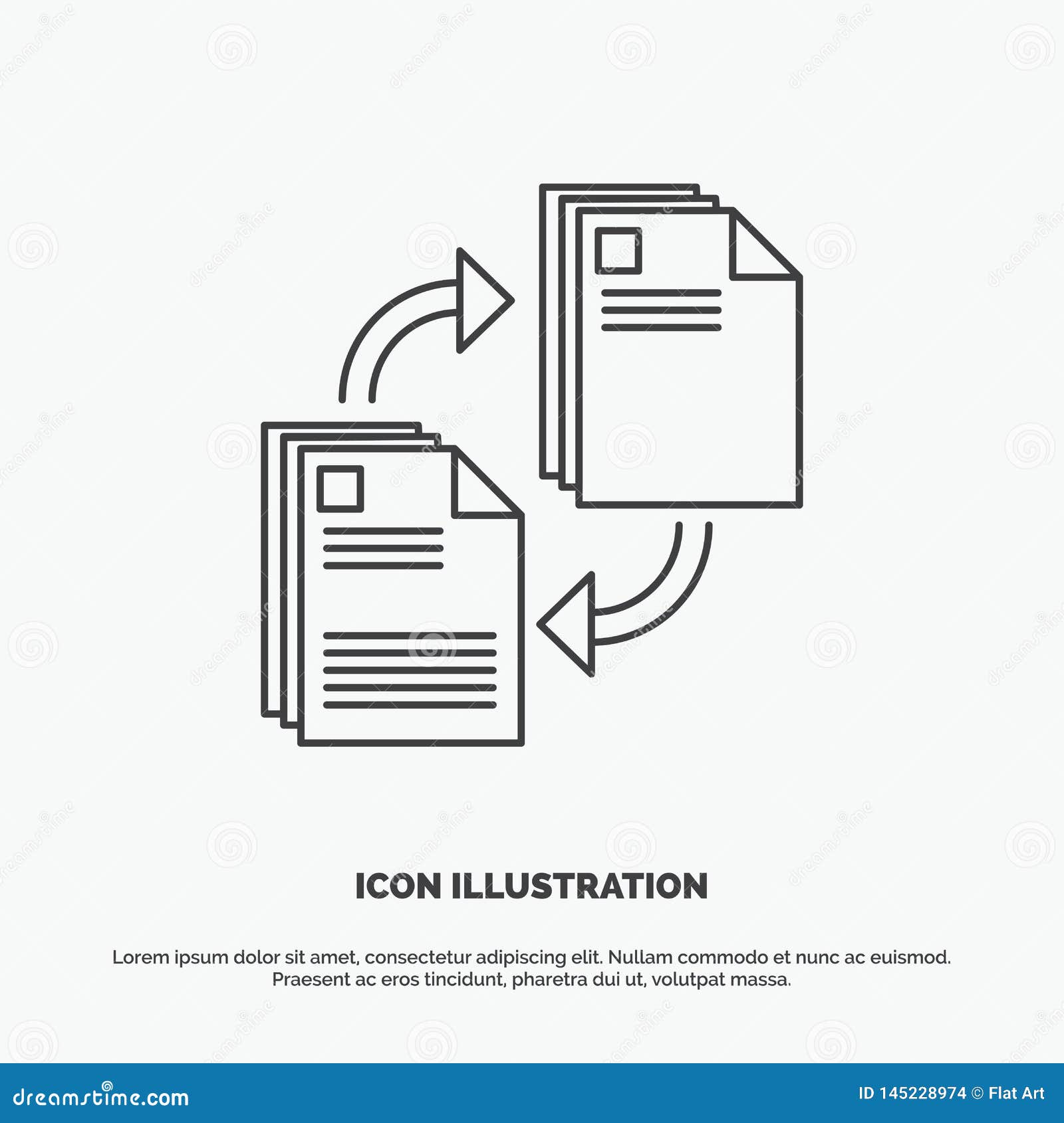 Copying Icon, Data Transfer, File Sharing Or Sending Documents From One File Folder To Another ...