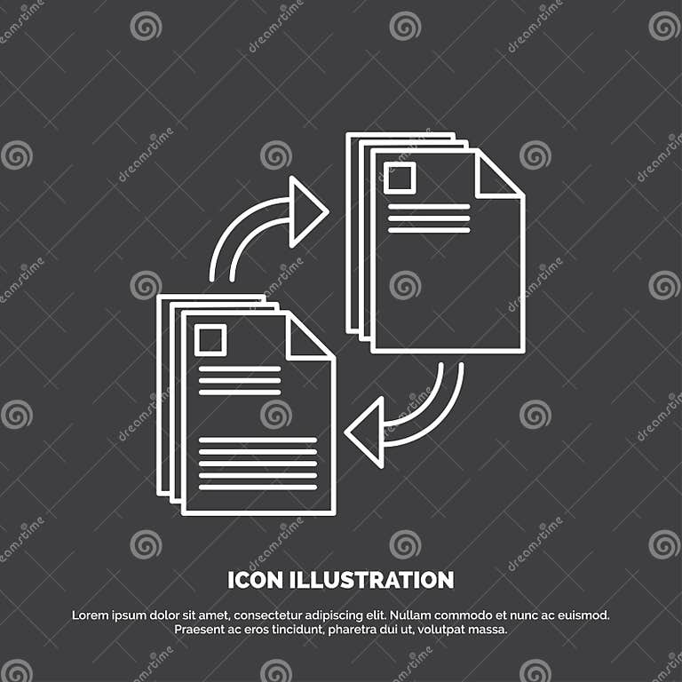 Sharing, Share, File, Document, Copying Icon. Line Vector Symbol for UI and UX, Website or ...