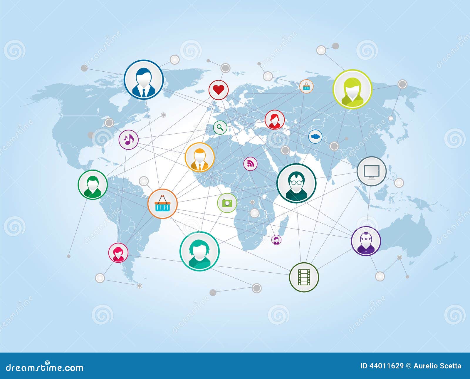 Sharing and Social Network on the Internet Stock Vector - Illustration ...