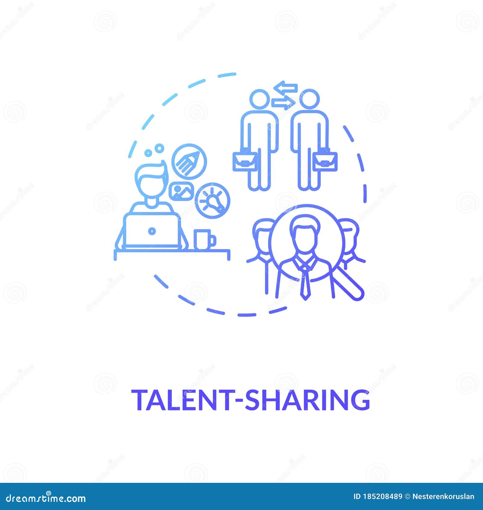 Sharing Talent Blue Gradient Concept Icon Stock Vector - Illustration ...