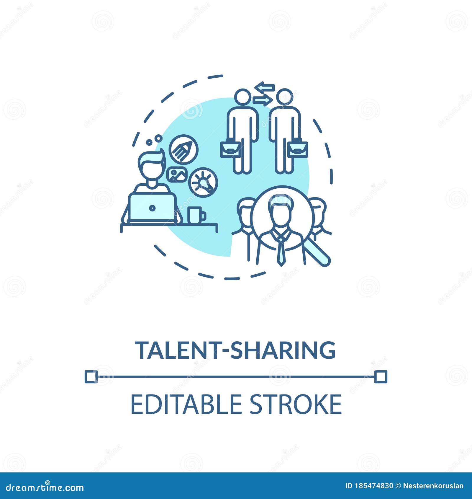 Sharing Talent Turquoise Concept Icon Stock Vector - Illustration of ...