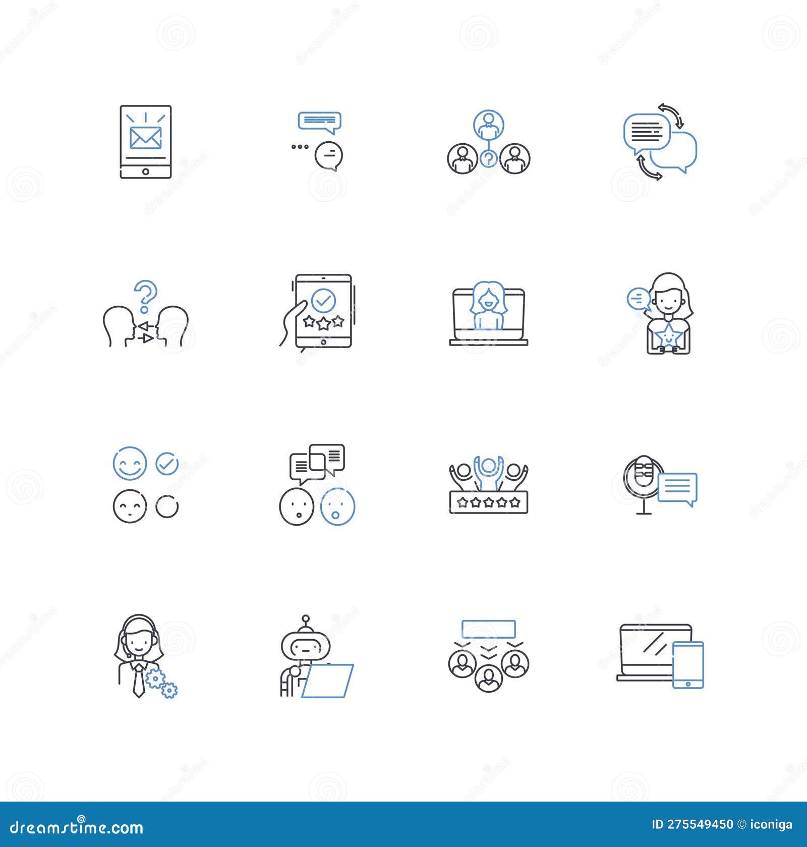 Sharing Thoughts Line Icons Collection. Dialogue, Reflection, Ideas ...