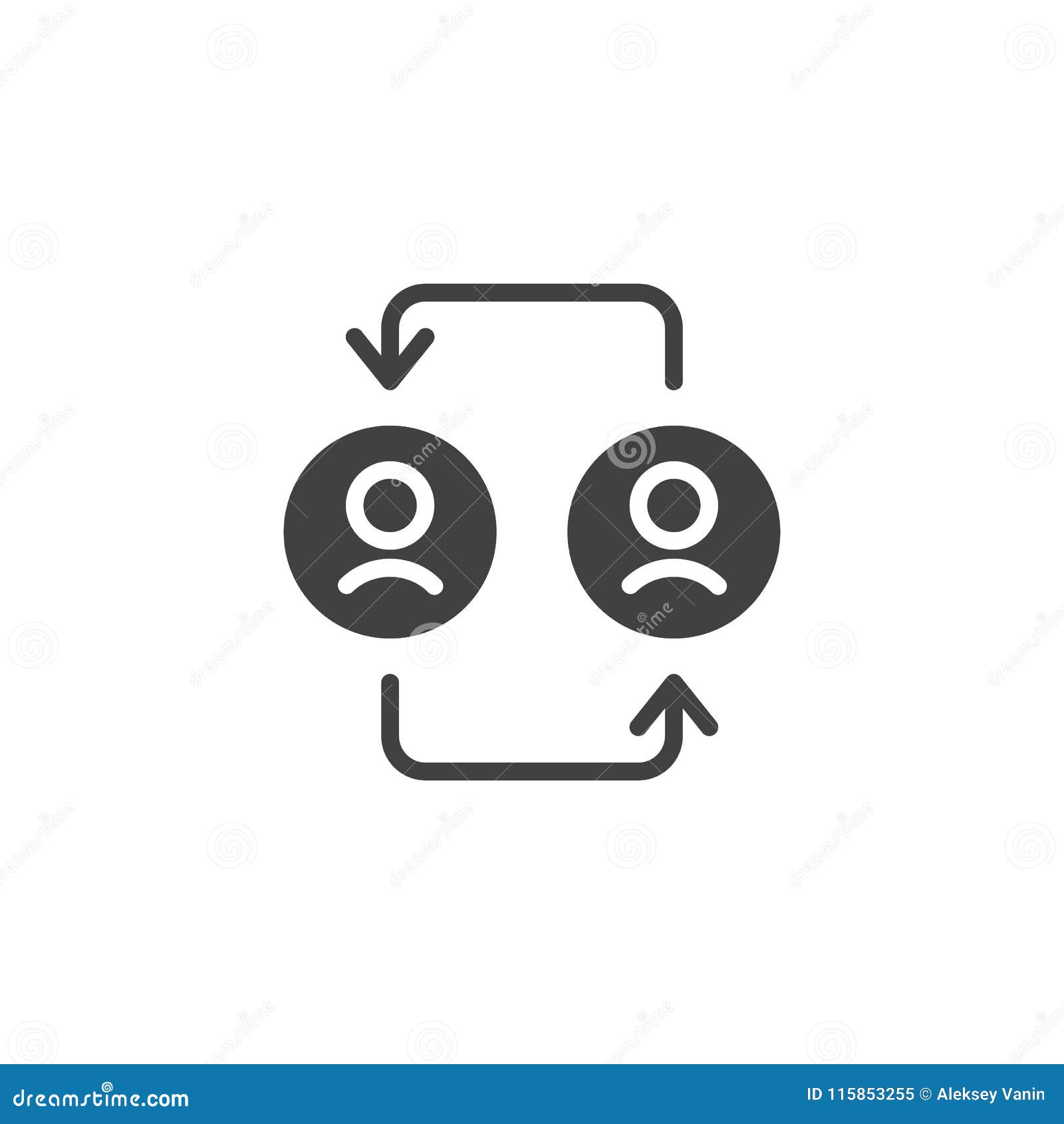 Sharing User Replace Vector Icon Stock Vector - Illustration of ...