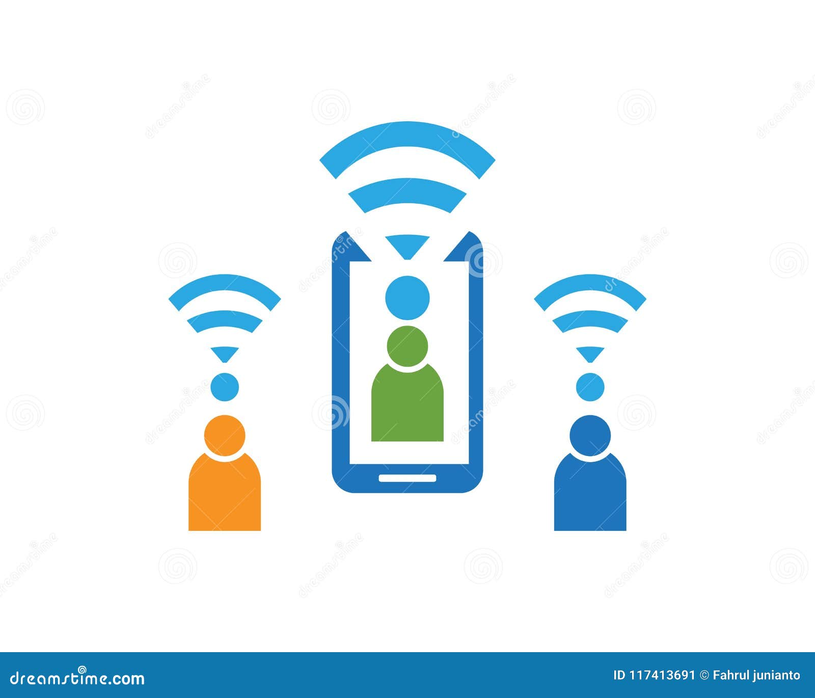 Sharing Wire less from Smart Phone Logo Stock Vector - Illustration of ...