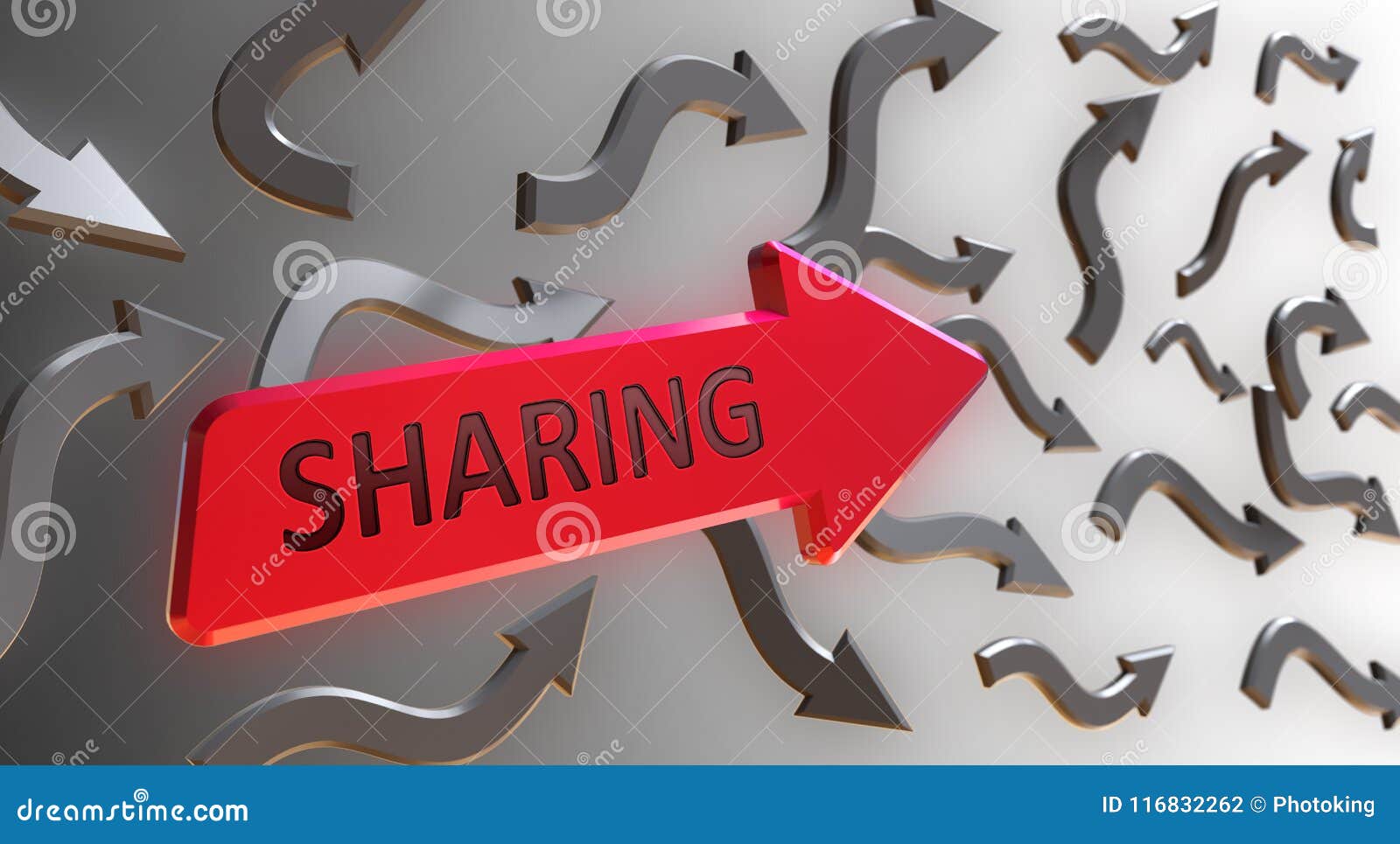 Sharing Word on red Arrow stock illustration. Illustration of ...