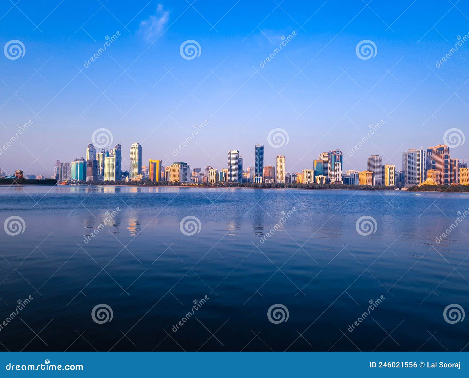 Sharjah waterfront UAE stock photo. Image of night, waterfront - 246021556
