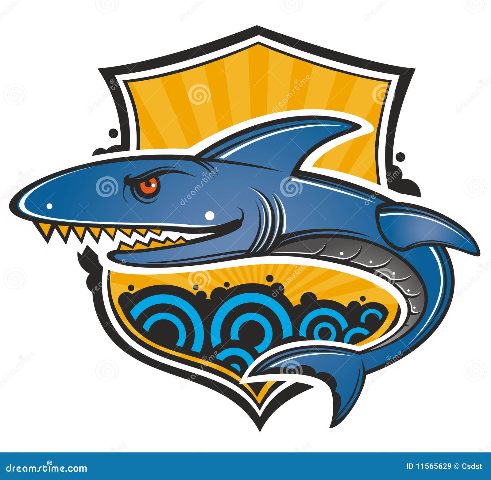 Shark Shield Sport Logo Vector Mascot Aquatic Predator Sport Emblem ...