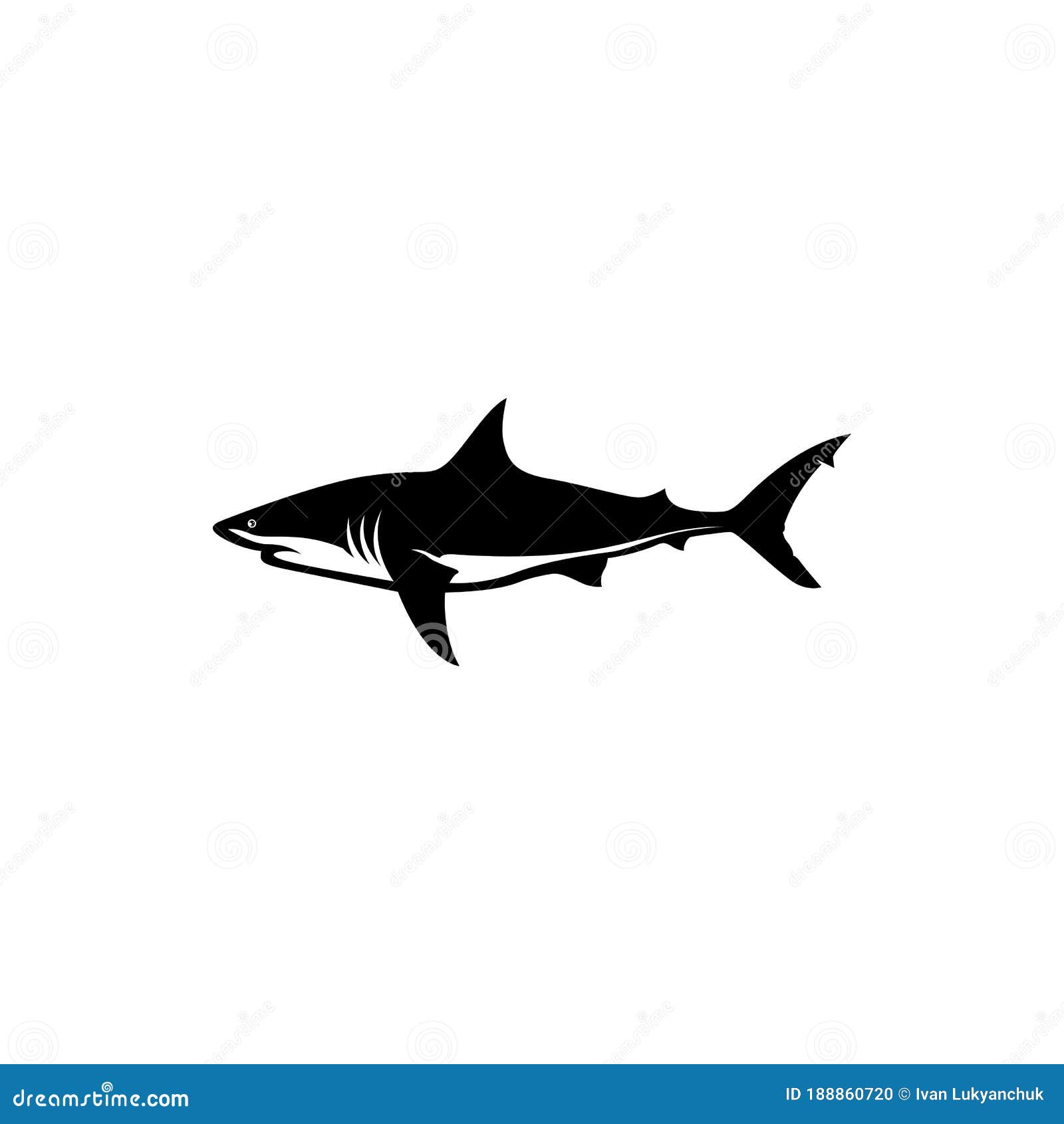 Shark - Stylized Vector Sign For Logo Or Pictogram. Shark - A Predatory ...