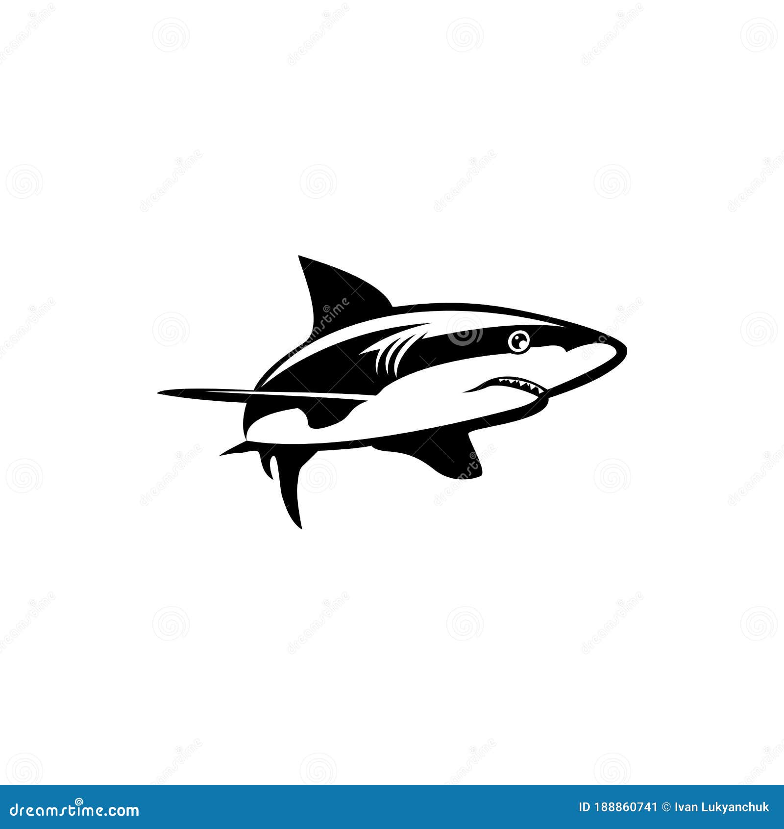Shark - Stylized Vector Sign For Logo Or Pictogram. Shark - A Predatory ...