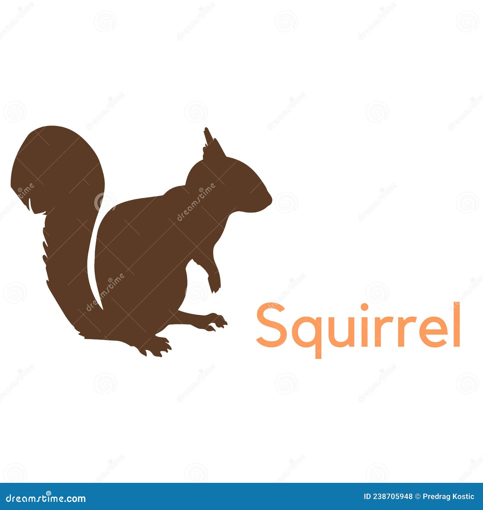 Simple Minimalist Monoline ,outline Art Squirrel. Stock Illustration ...