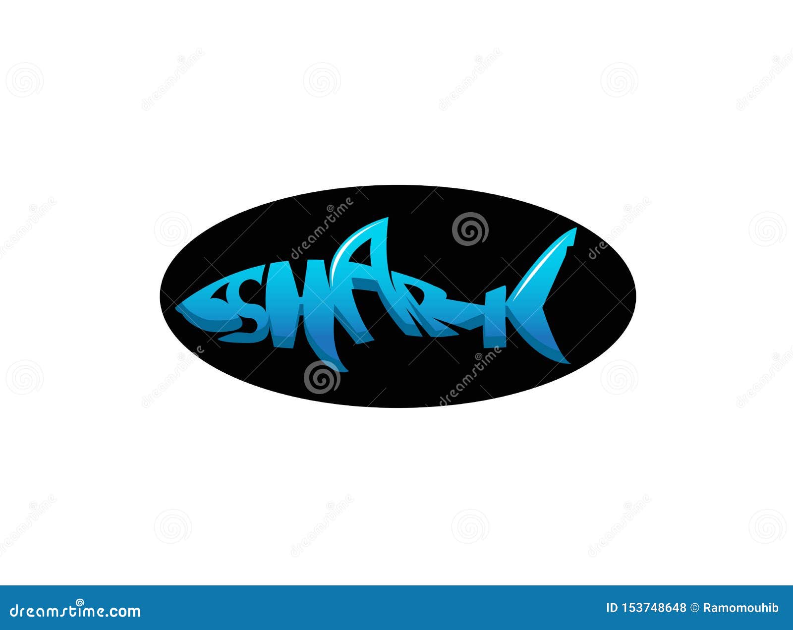 Shark Alphabet for Logo Design Illustration on Black Background Stock ...