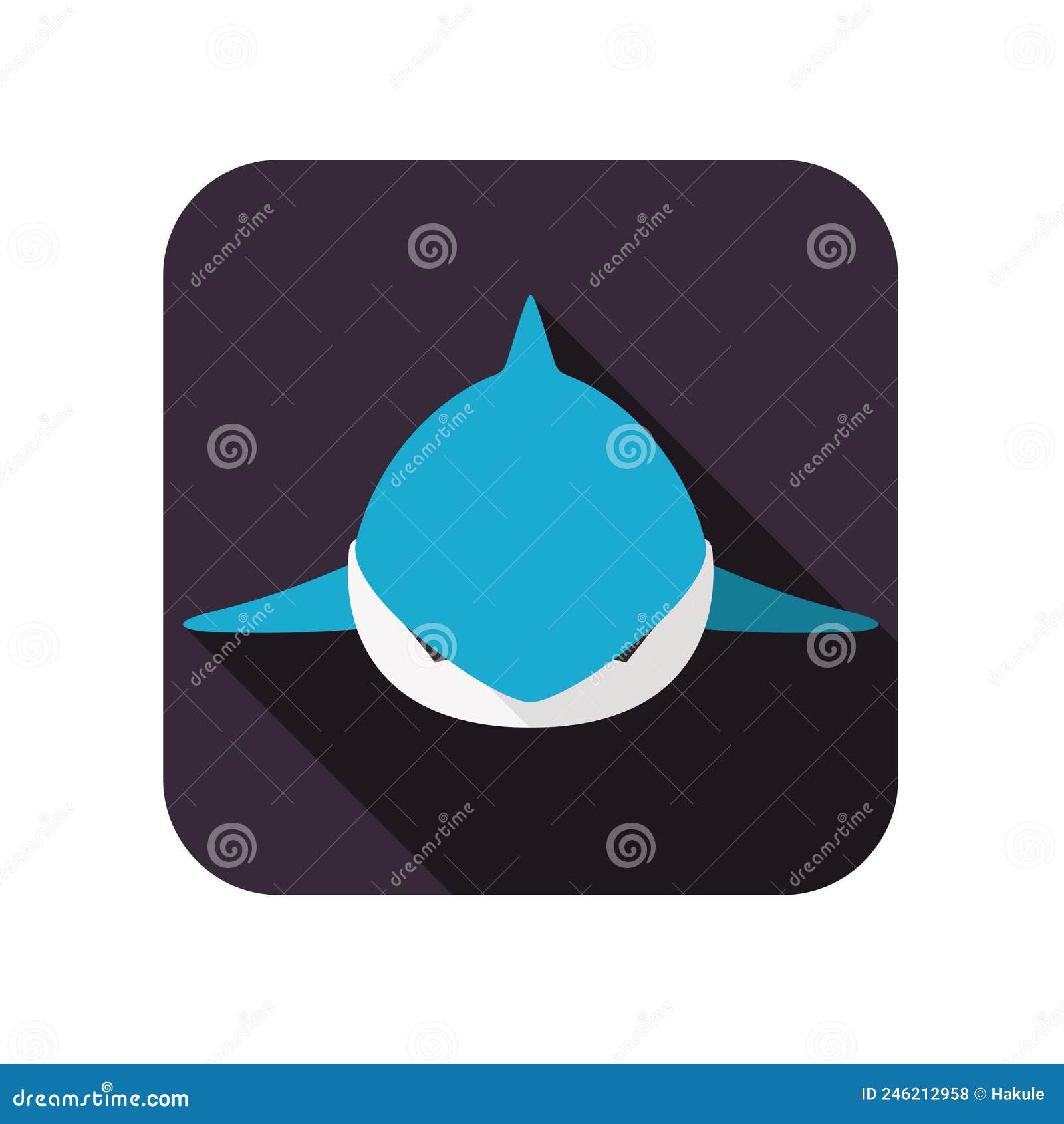 Shark Animal Face Flat Design, Vector Stock Vector - Illustration of ...
