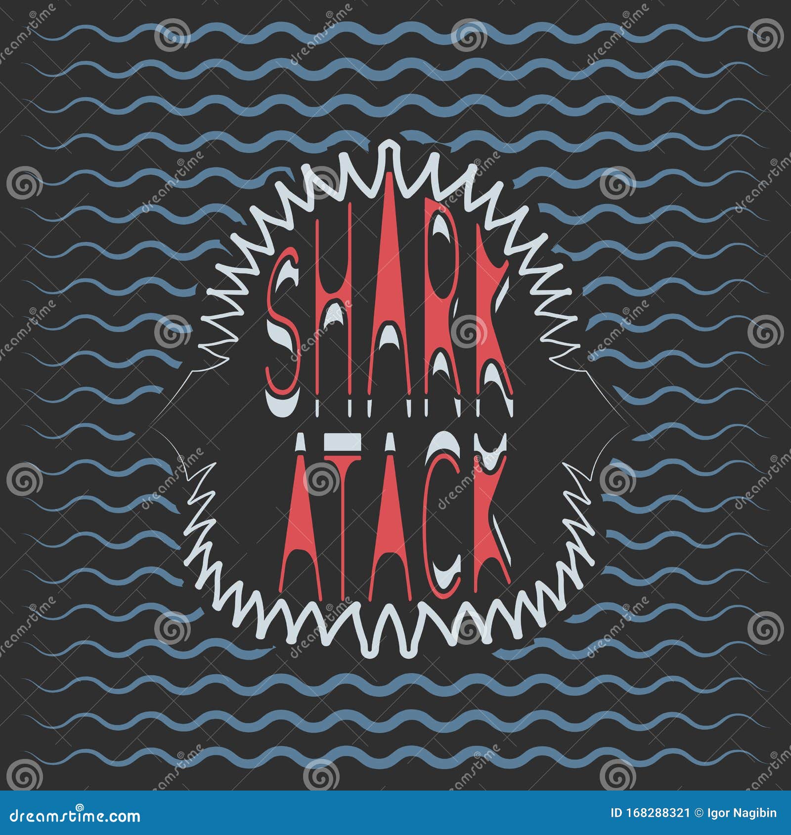 Shark Atack. Slogan for T-shirts or Other Uses Stock Vector ...