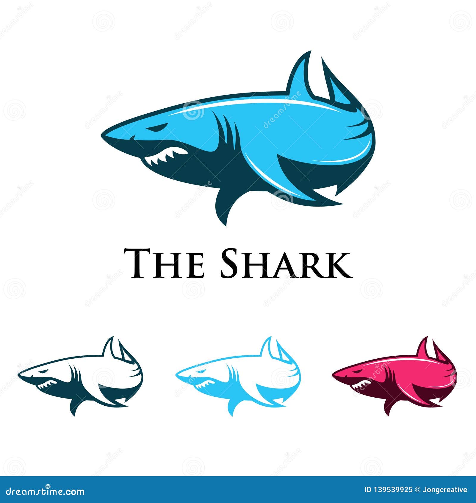 Shark Attack Elegant Vector Logo Illustration Stock Vector ...