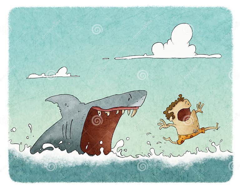Shark attack stock illustration. Illustration of stress - 54432736