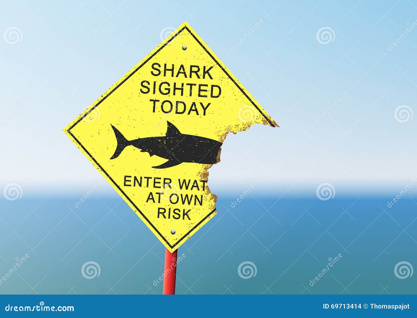 Shark attack panel stock vector. Illustration of signal - 69713414