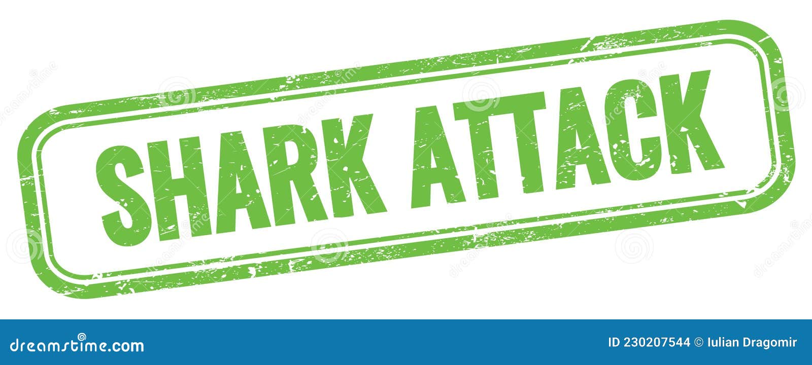 SHARK ATTACK Text on Green Grungy Vintage Stamp Stock Illustration ...