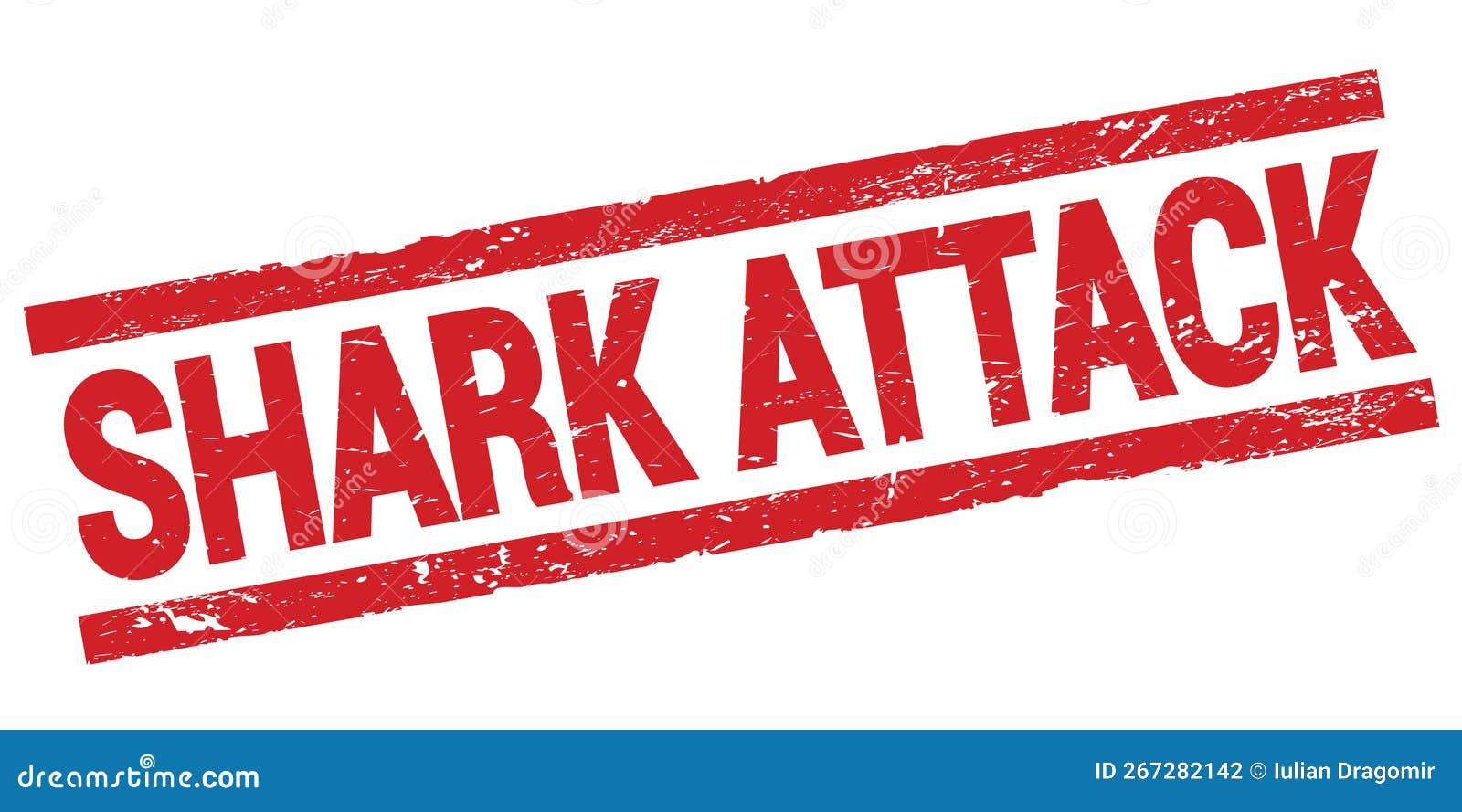 SHARK ATTACK Text on Red Rectangle Stamp Sign Stock Photo - Image of ...
