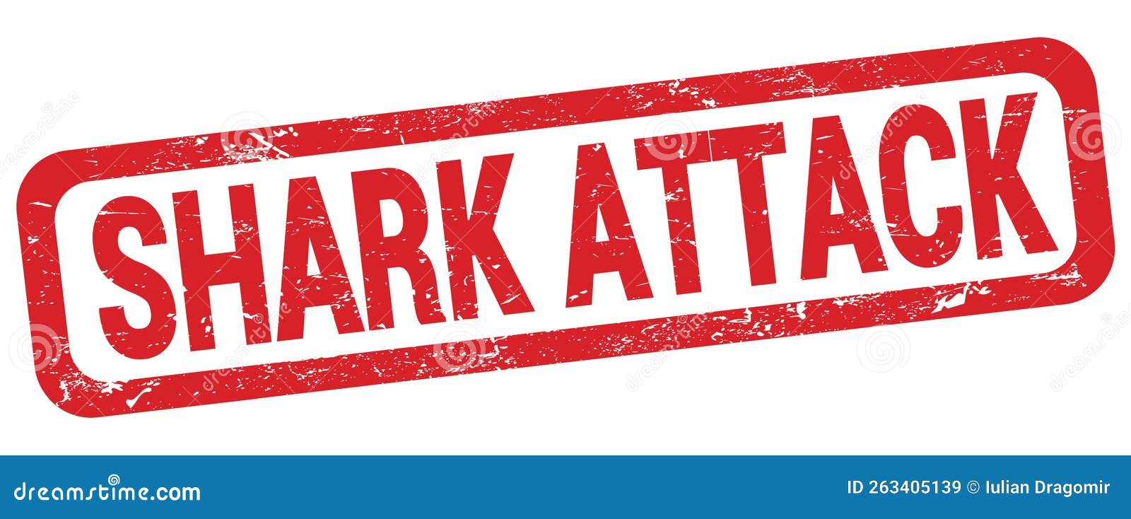 SHARK ATTACK Text Written on Red Rectangle Stamp Stock Illustration ...