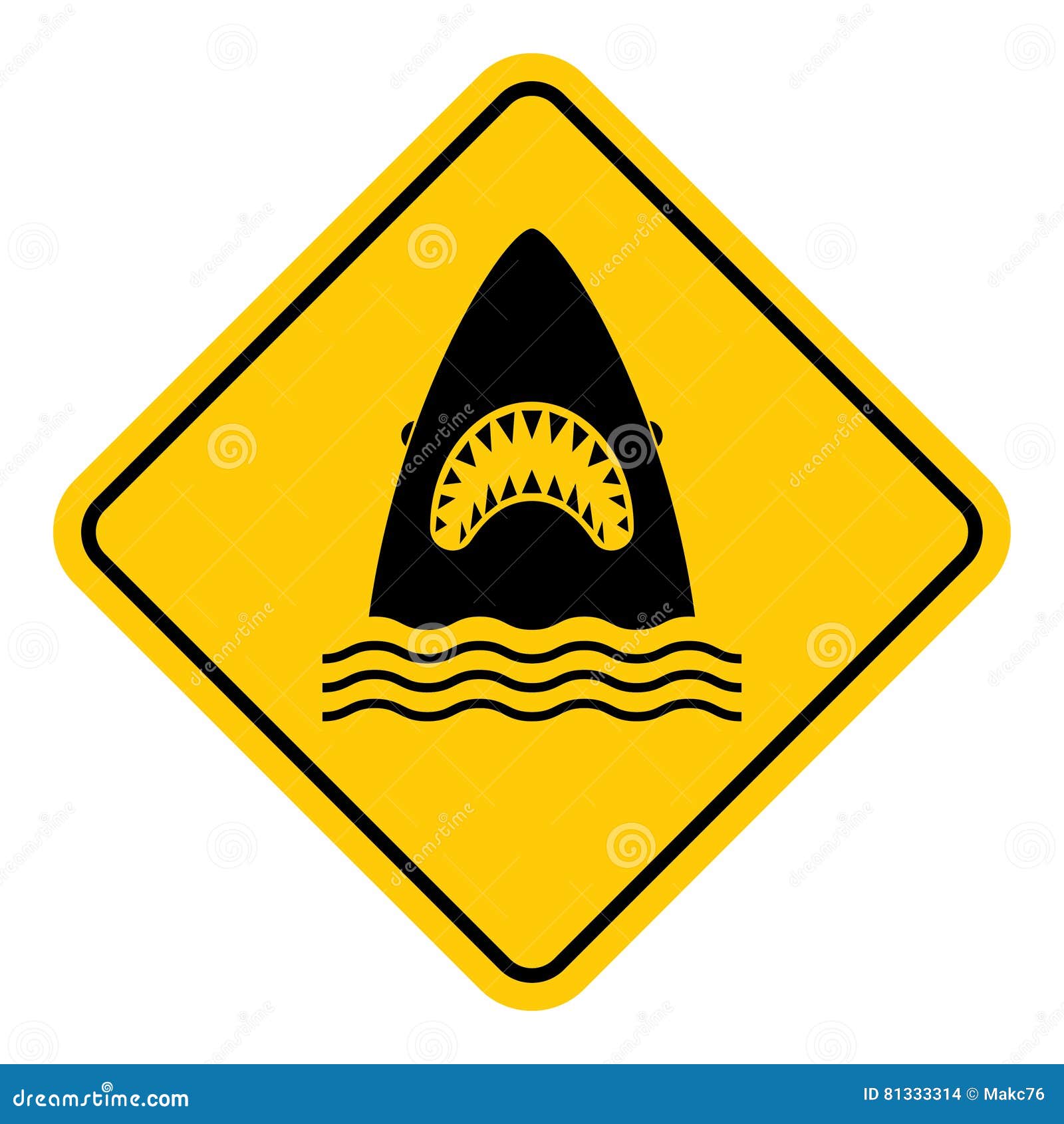 Shark attack warning. stock vector. Illustration of danger - 81333314