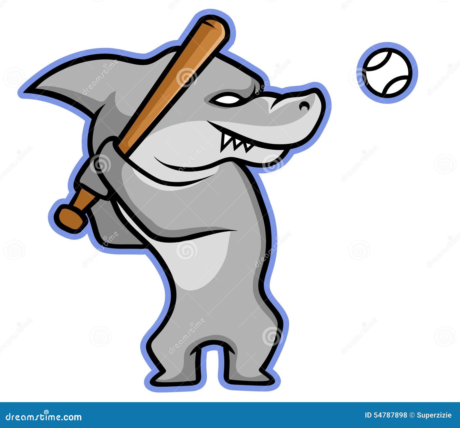 Shark Baseballer stock vector. Illustration of fitness - 54787898