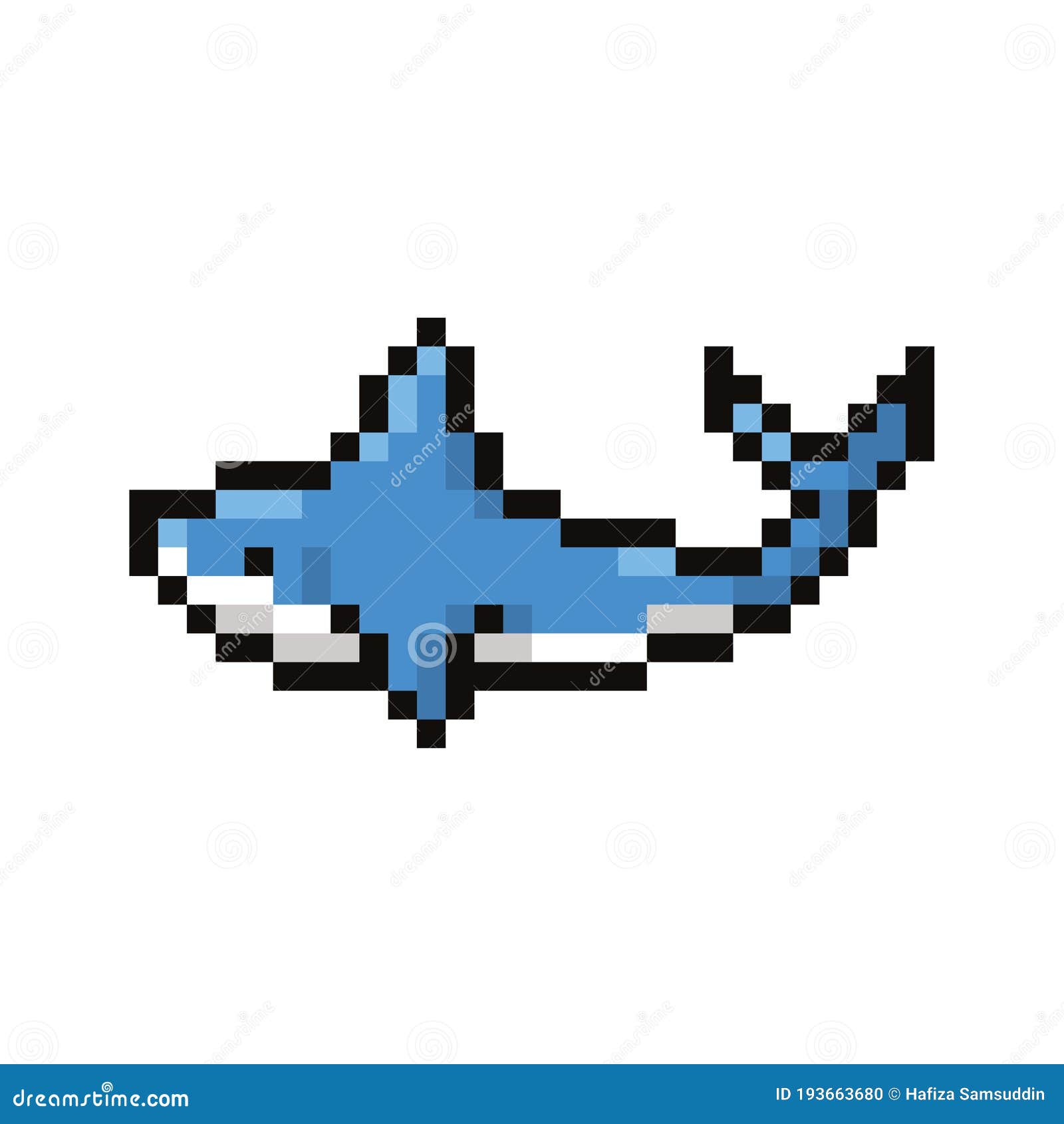 Shark 8-bit Vector Illustration. Vector Illustration Decorative Design ...