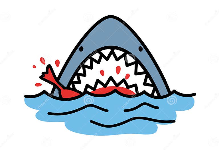 Shark bite clipart stock vector. Illustration of predator - 363148297