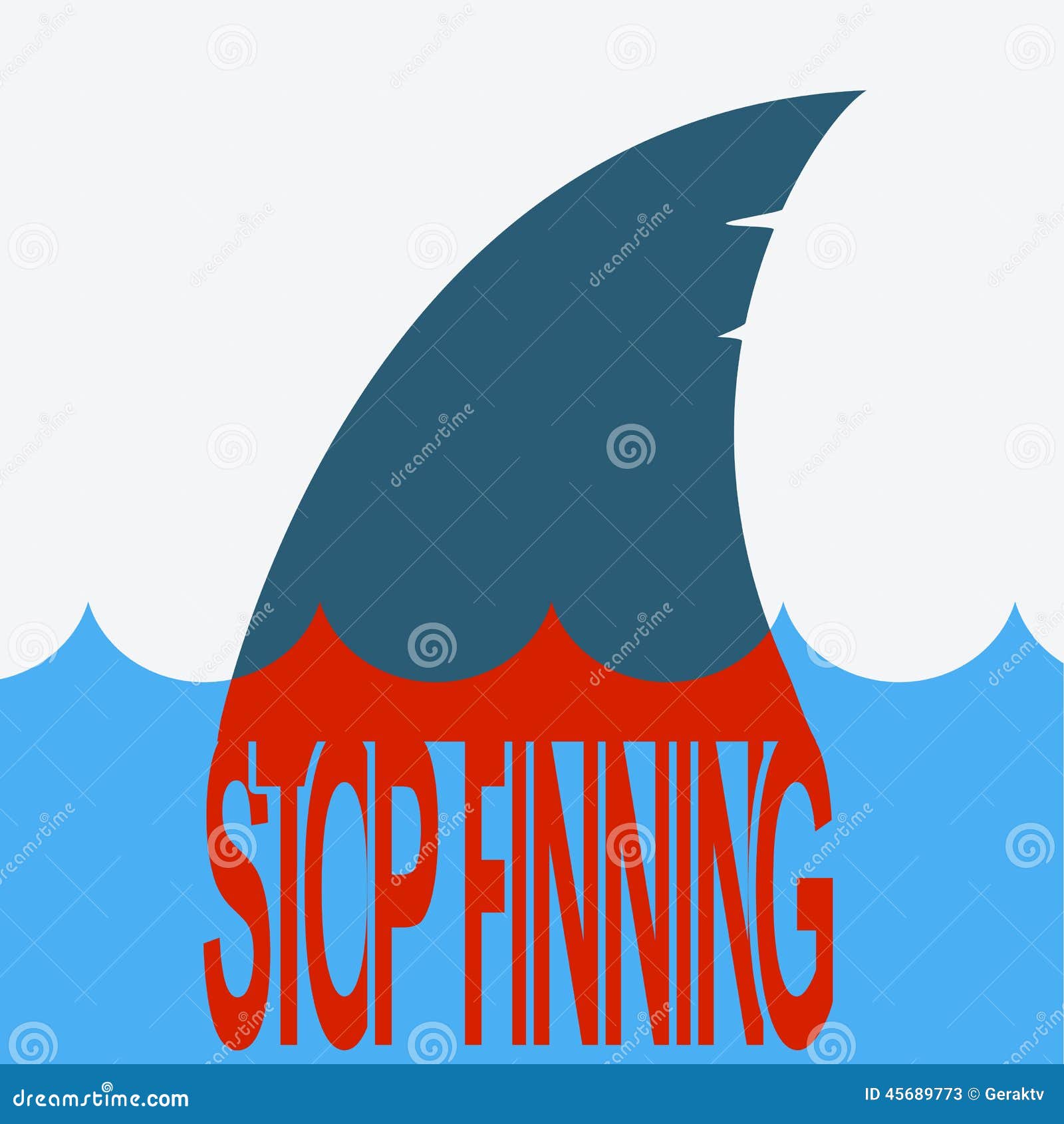 Stop Finning.Vector Symbol Of Safe Sharks | CartoonDealer.com #45691691