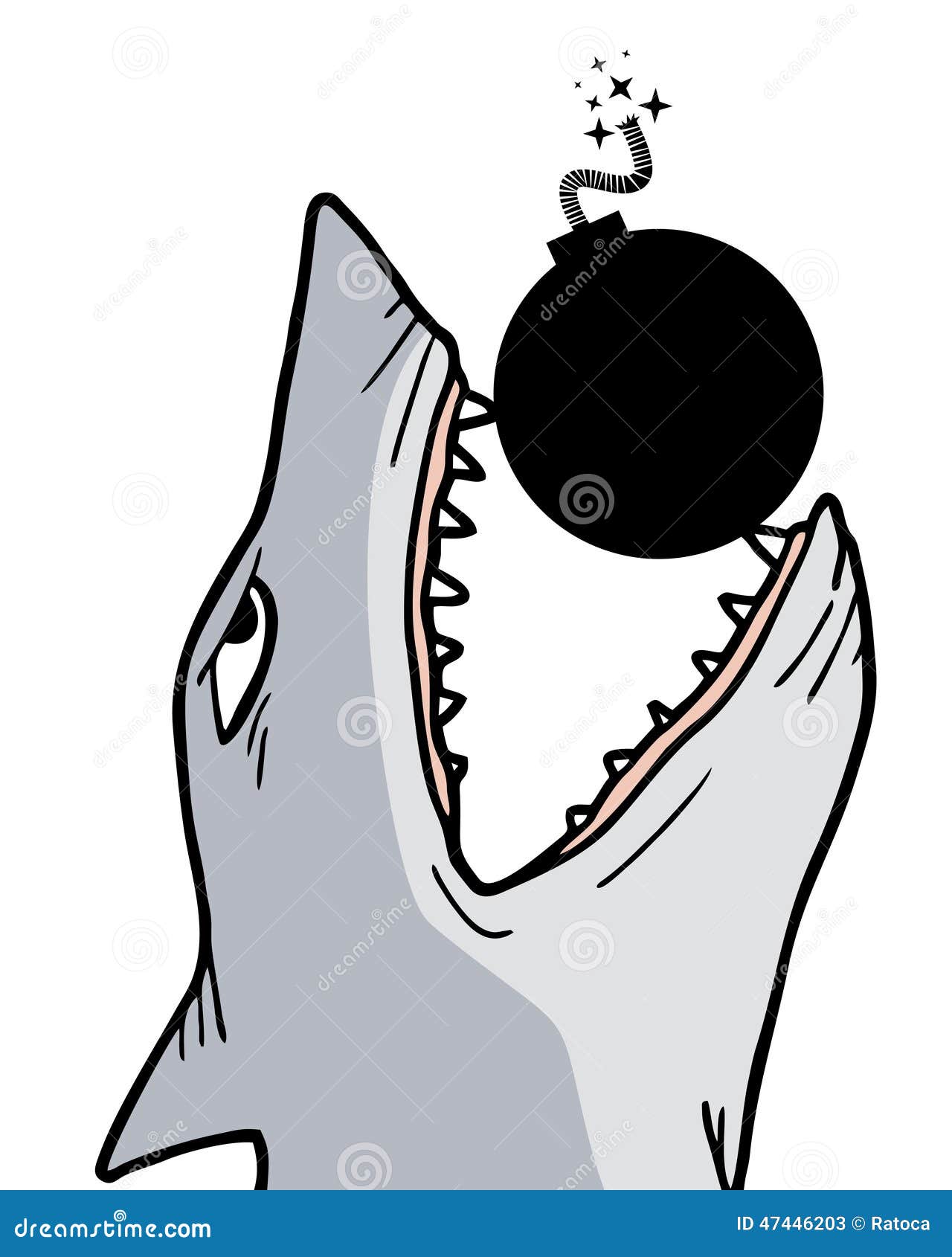 Shark bomb stock vector. Illustration of deep, bomb, colorful - 47446203