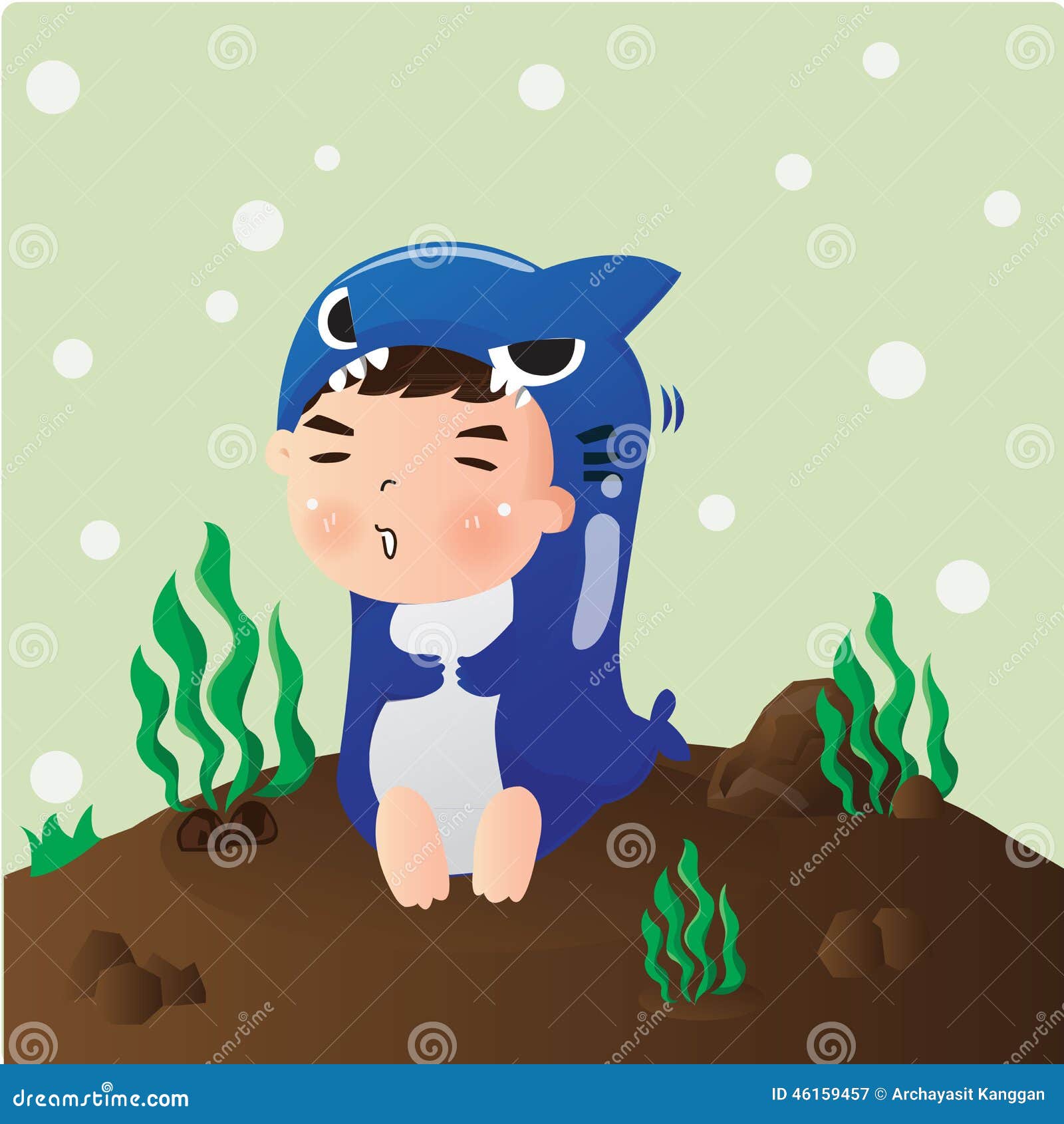 Shark boy stock illustration. Illustration of pretty - 46159457