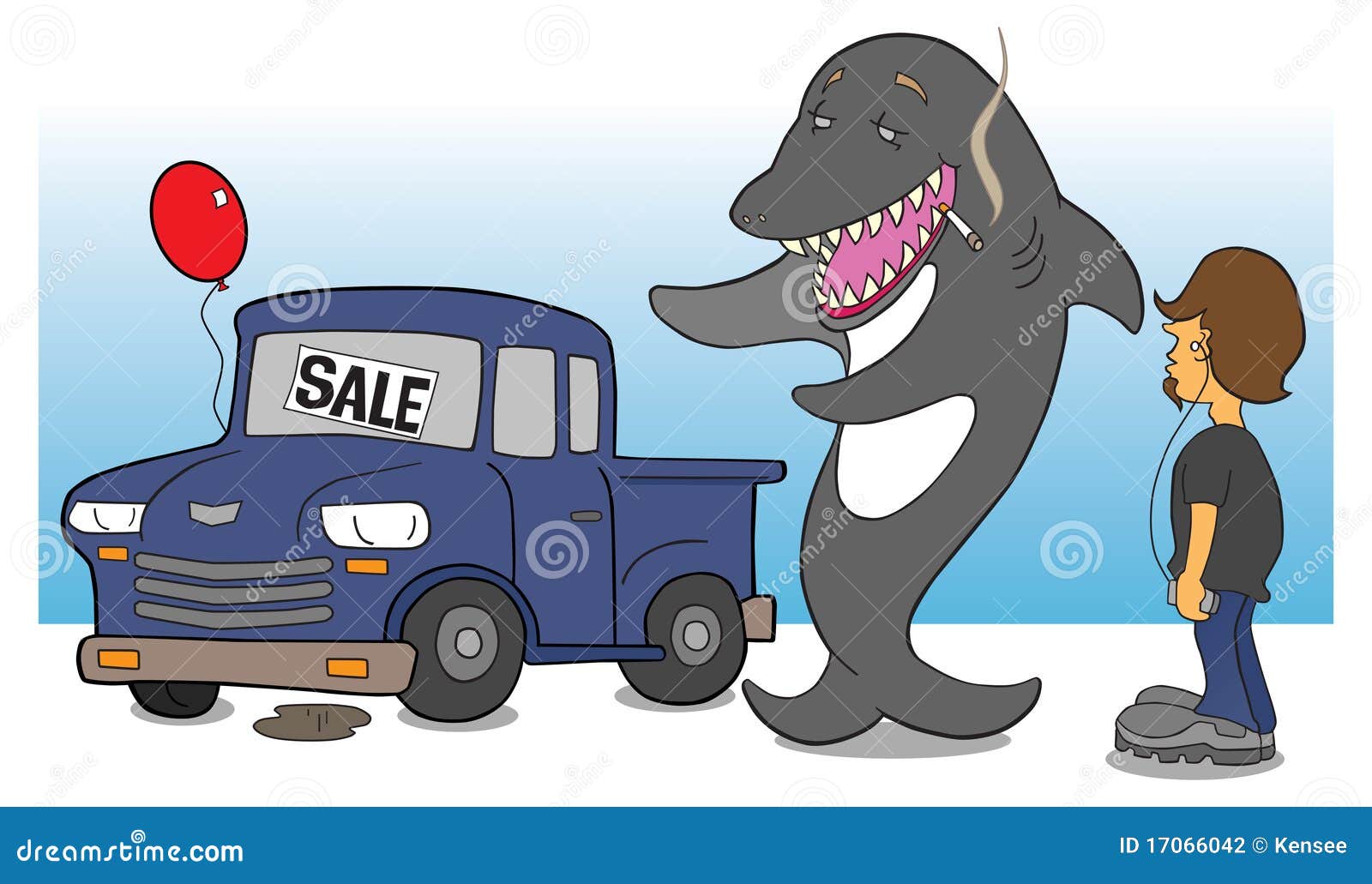 Shark car salesman stock vector. Illustration of sell - 17066042