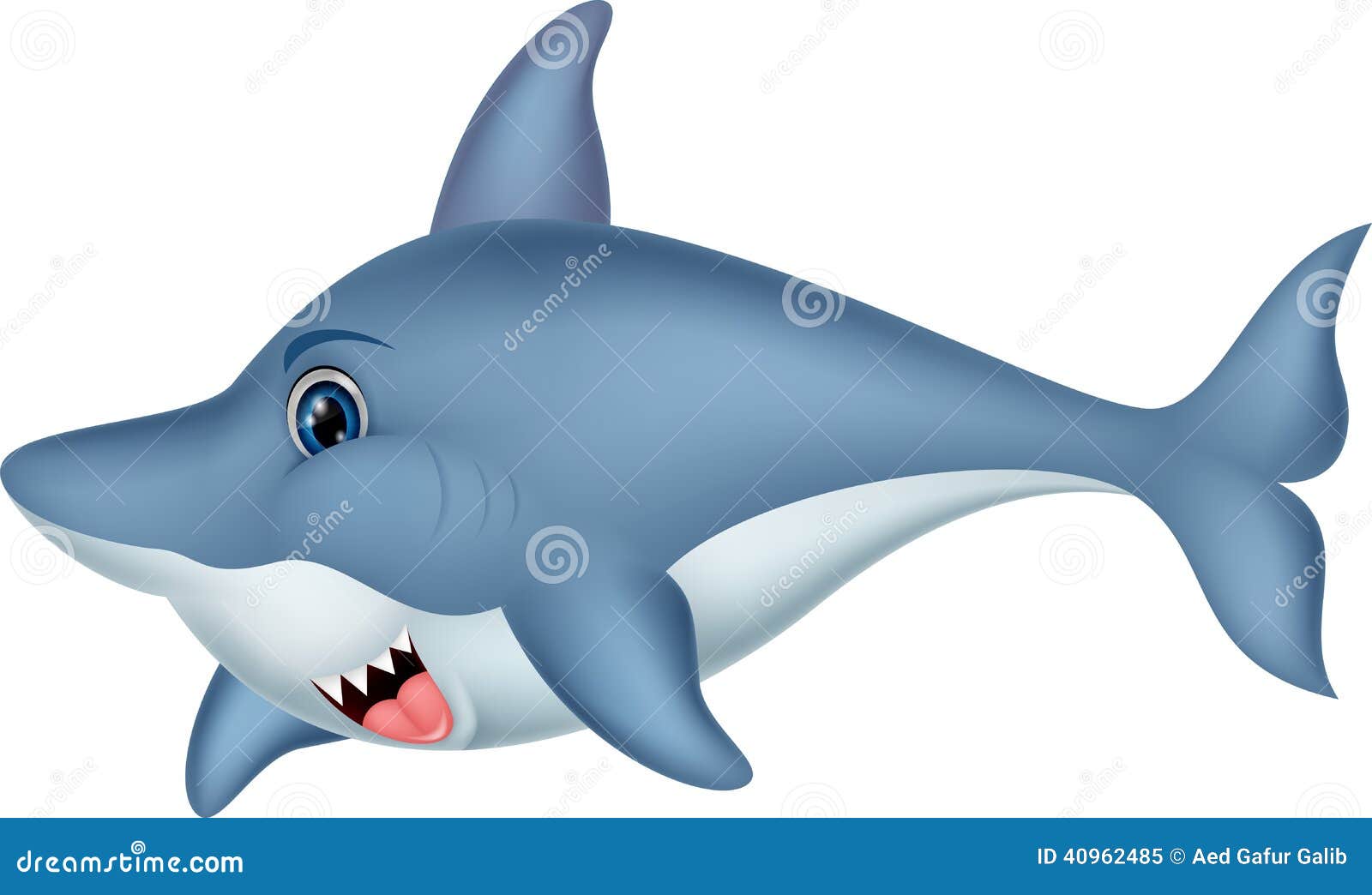 Shark cartoon character stock vector. Illustration of color - 40962485