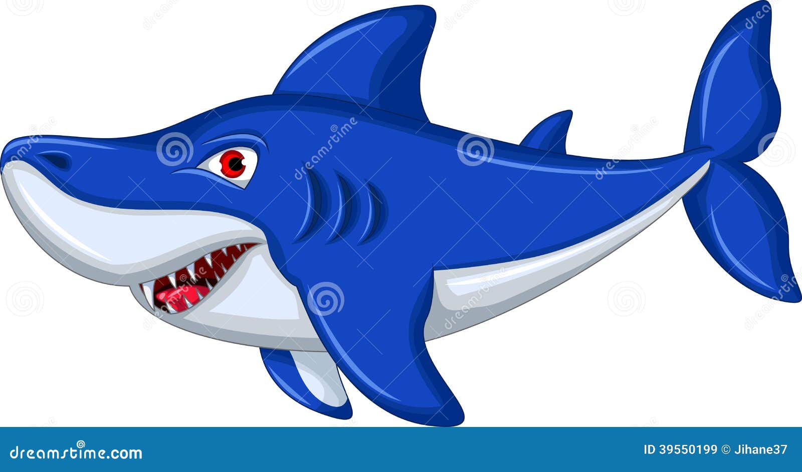 Shark Cartoon Smiling Stock Illustration - Image: 39550199