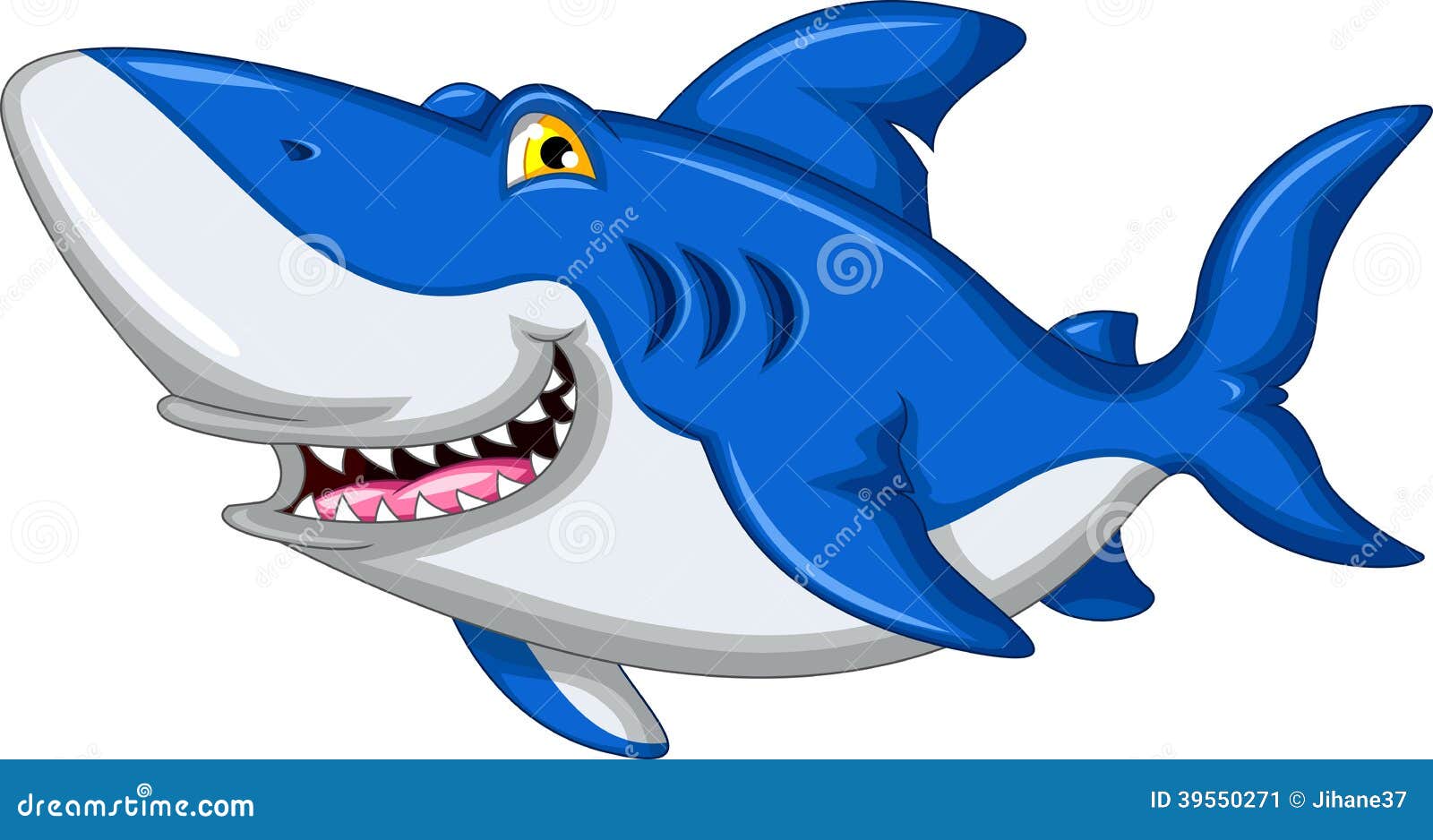 Shark Cartoon Smiling Stock Illustration - Image: 39550271