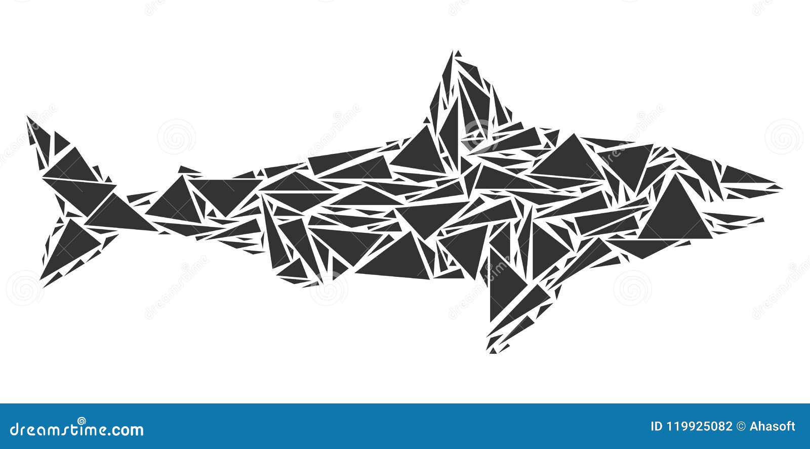 Shark Collage of Triangles stock vector. Illustration of element ...