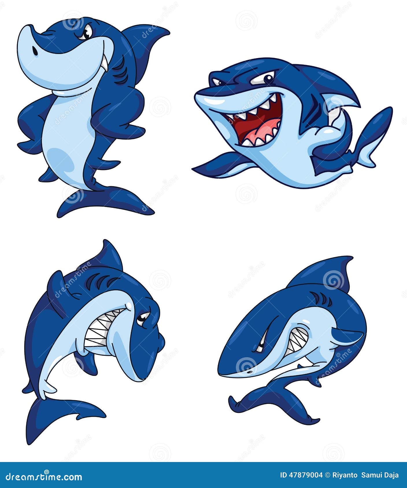 Shark Collection stock vector. Illustration of black - 47879004