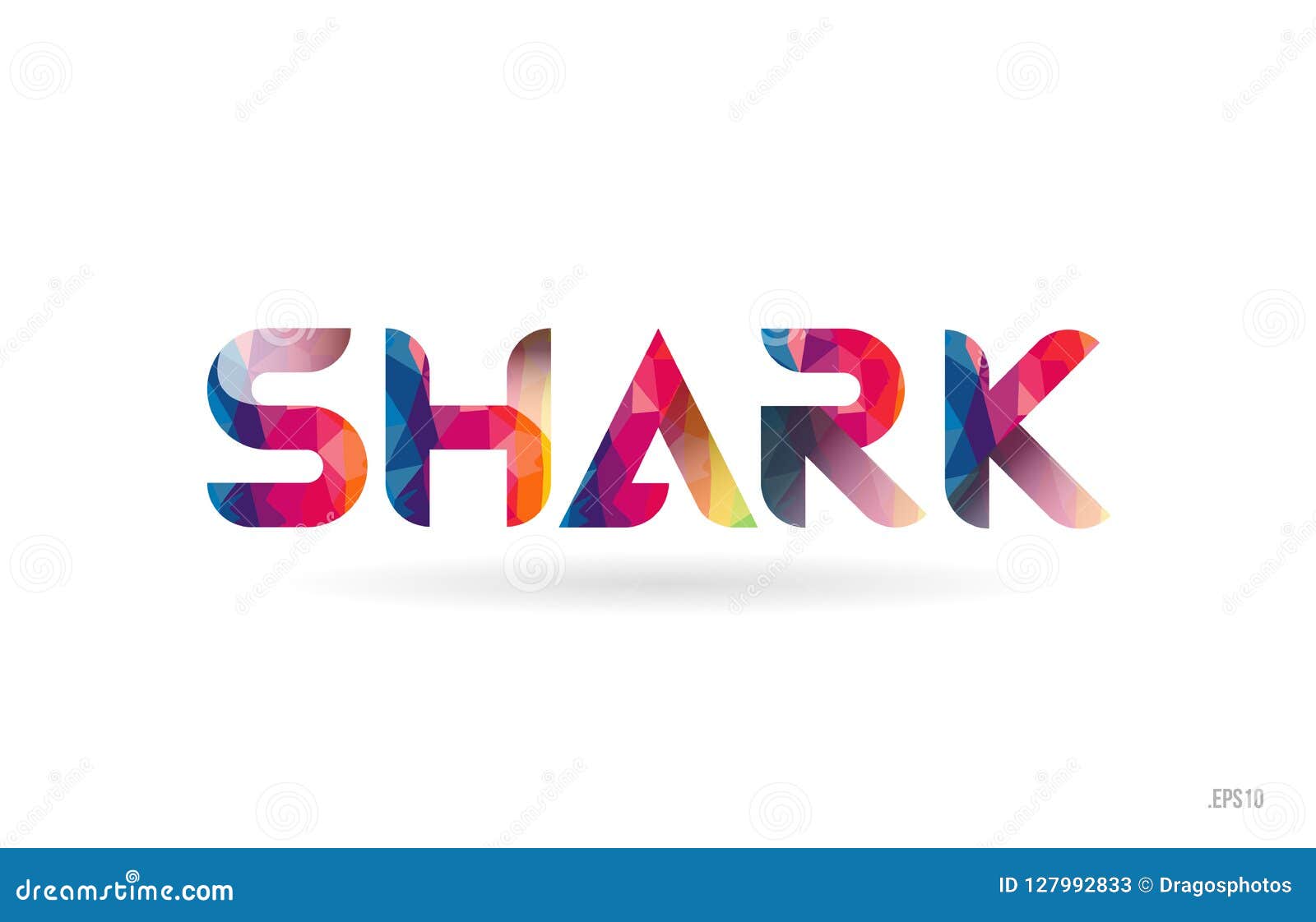 Shark Colored Rainbow Word Text Suitable for Logo Design Stock Vector ...
