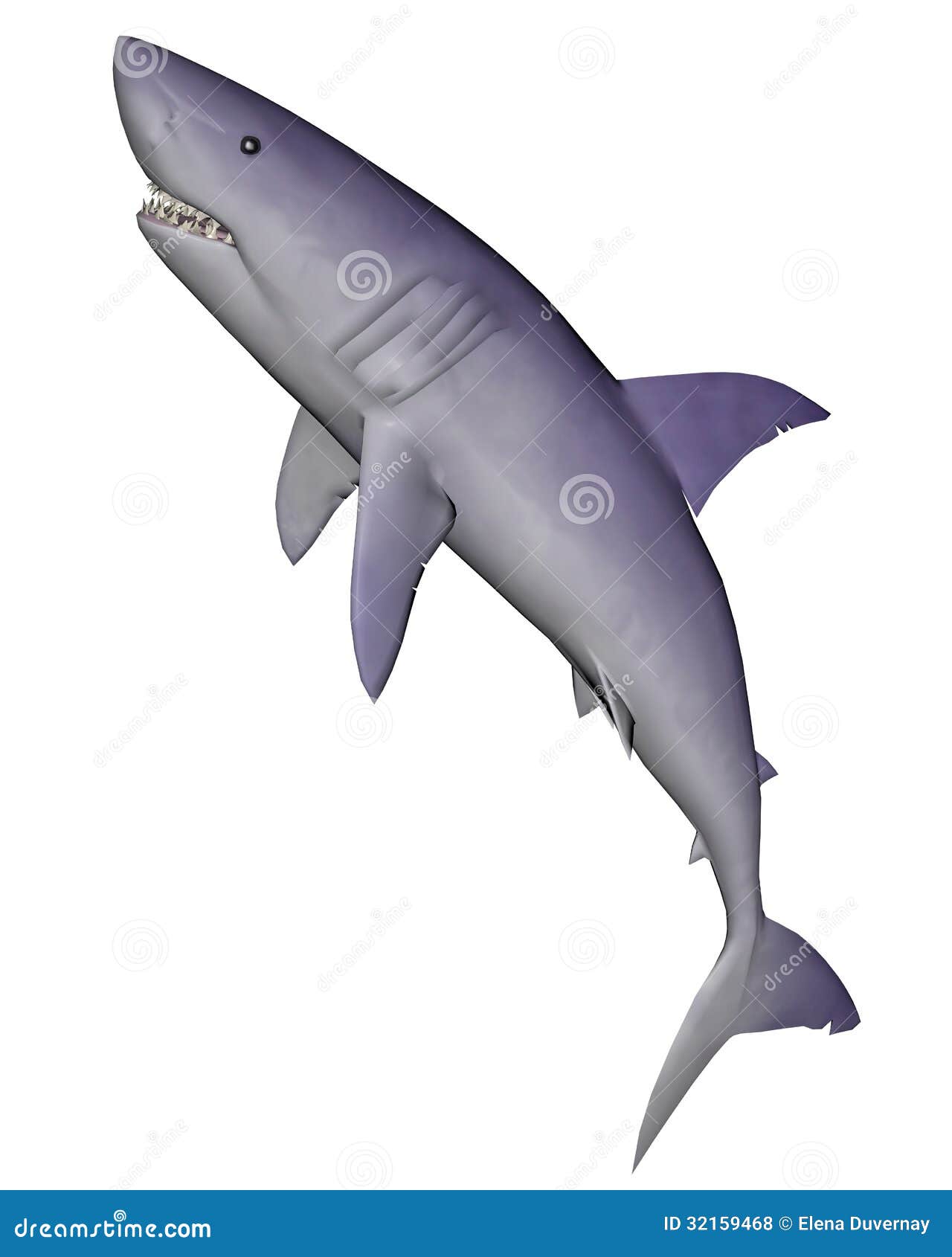 Shark - 3D render stock illustration. Illustration of fear - 32159468