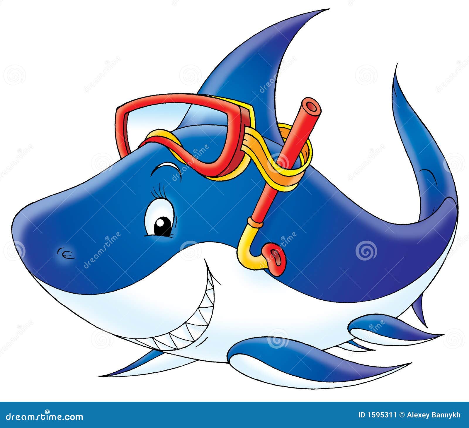 Shark Diver Stock Illustration | CartoonDealer.com #1595311