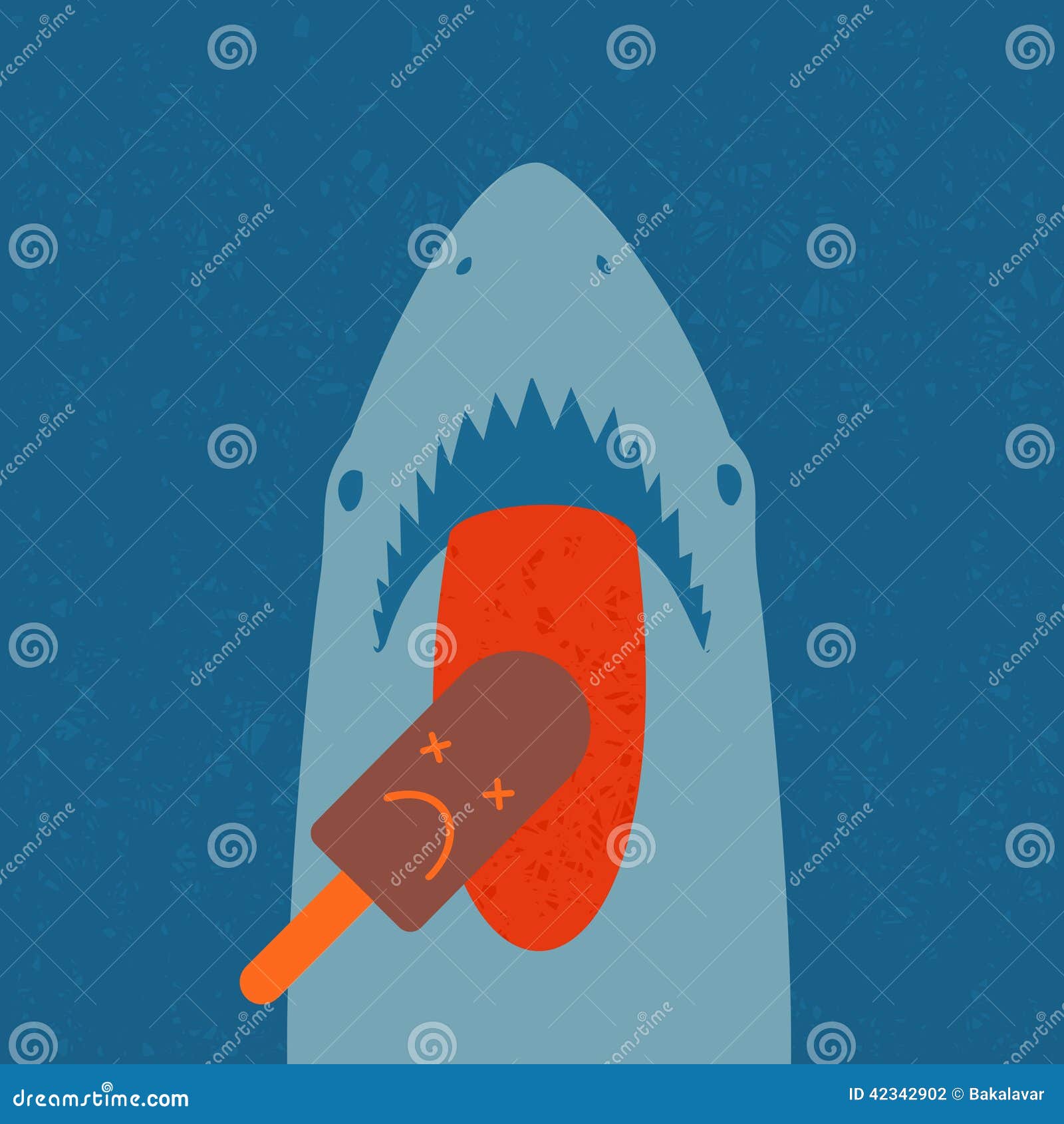 Shark eating ice cream stock vector. Illustration of food - 42342902