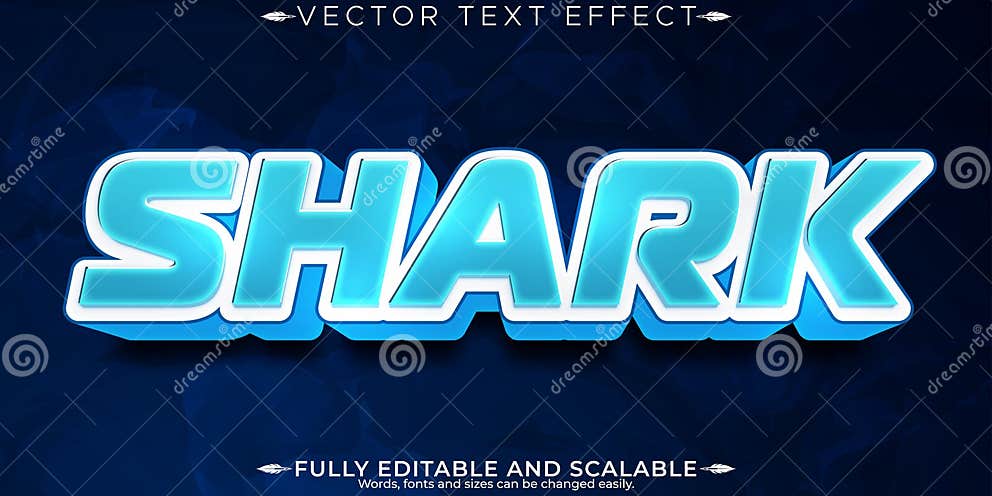 Shark Editable Text Effect, Editable Ocean and Predator Text Style ...