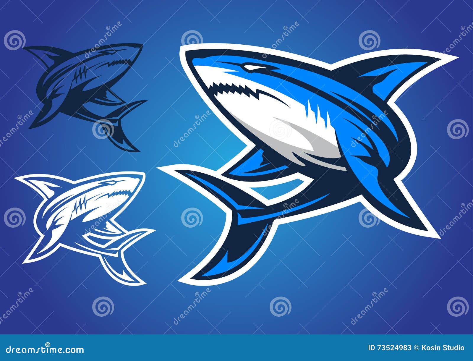 Shark emblem logo vector stock vector. Illustration of idea - 73524983
