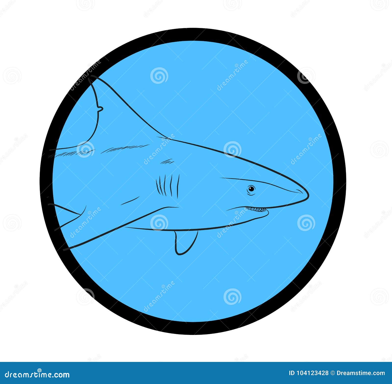 Shark Face Closeup Vector stock vector. Illustration of predator ...